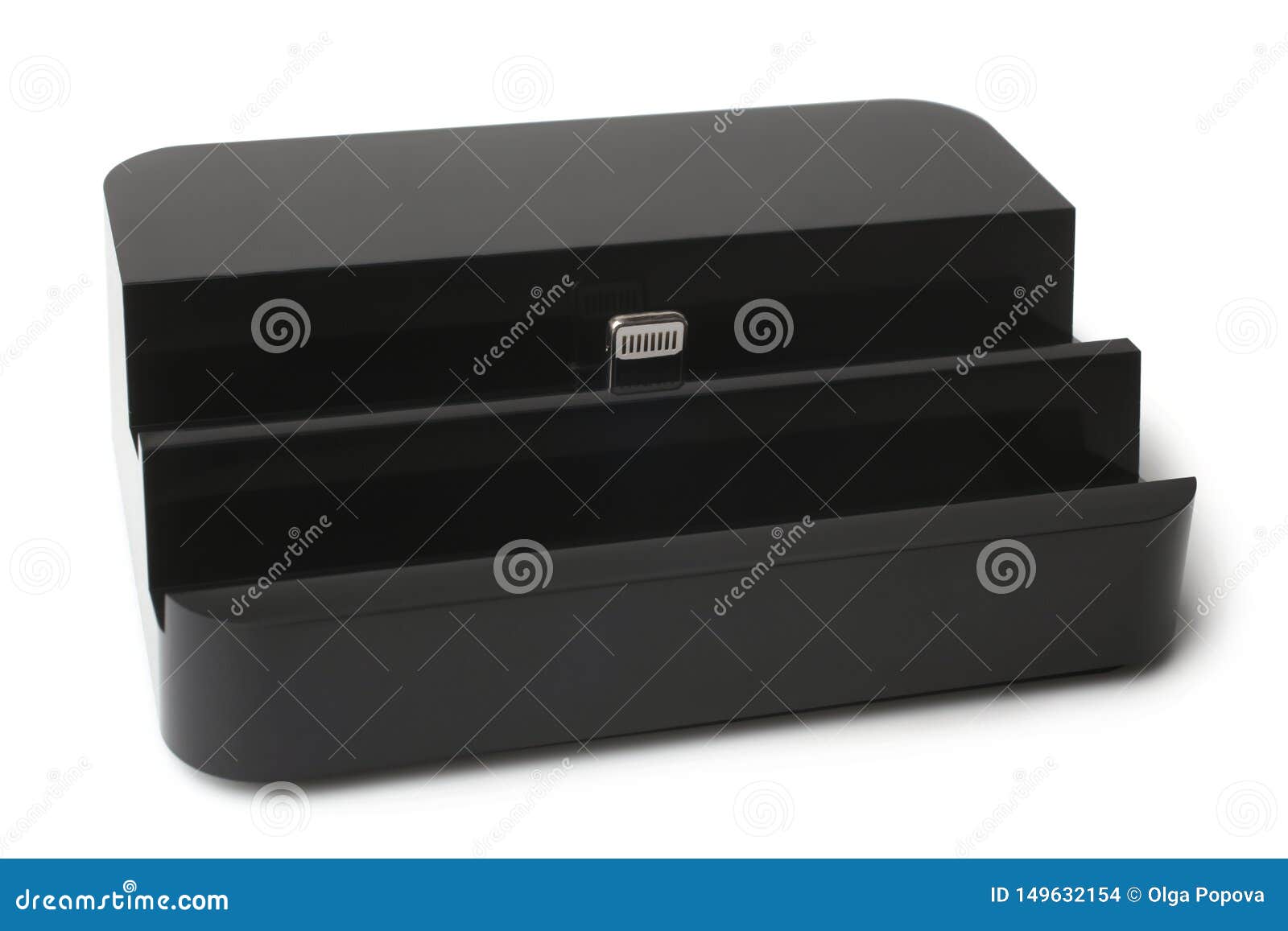 A Docking Station With Blue Plastic Boat On The Water Surface Still And ...