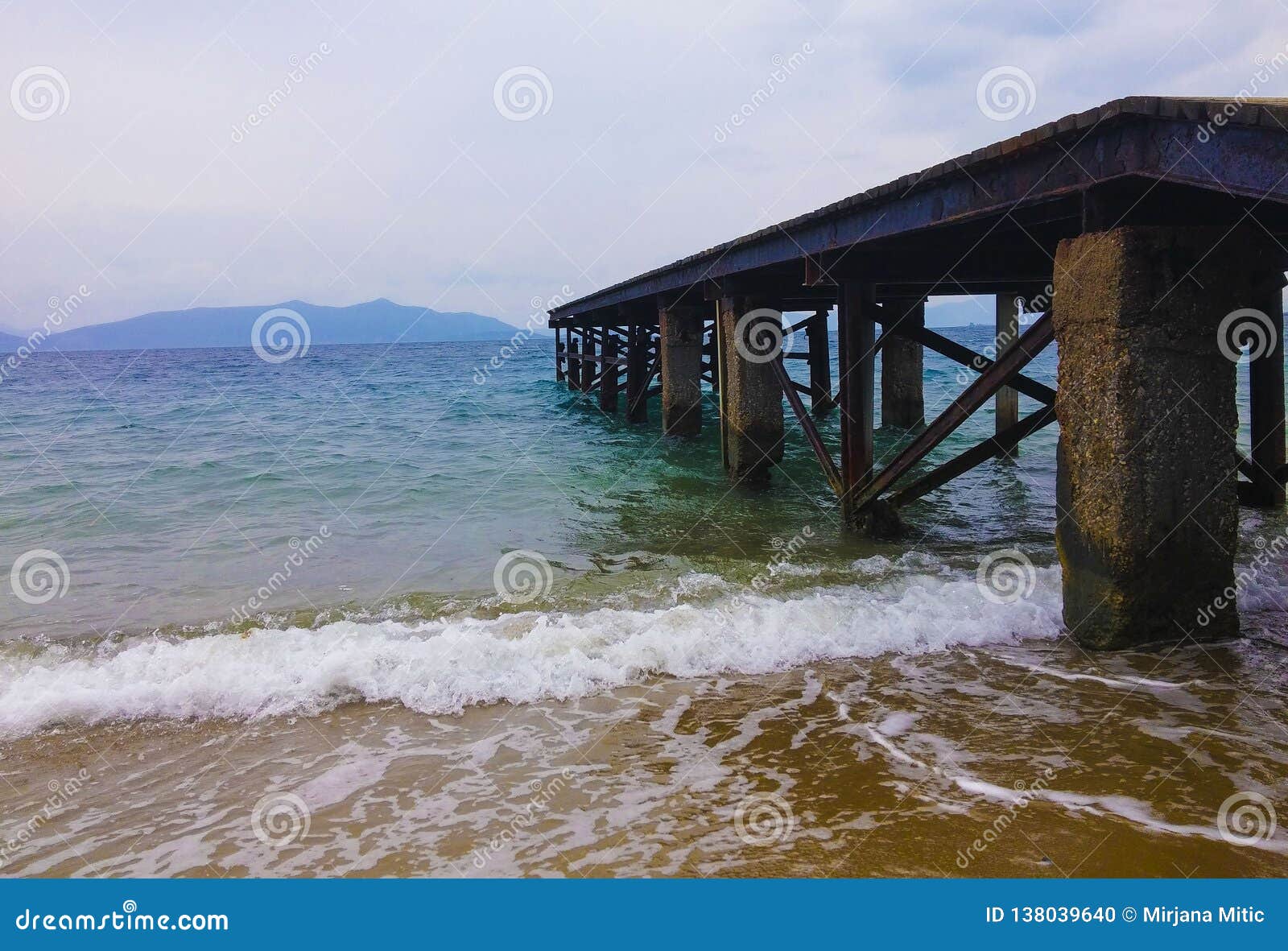 Docks in the sea stock photo. Image of mountain, colorful - 138039640