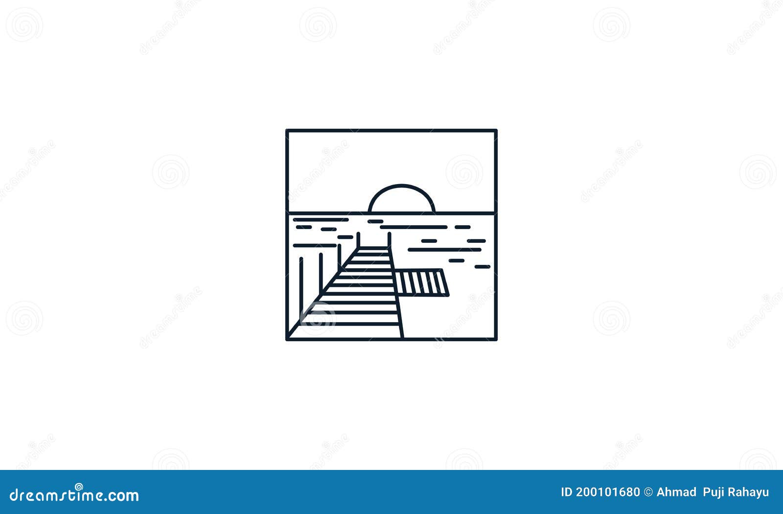 Docks Line Outline Minimalist Logo Vector Icon Illustration Stock ...