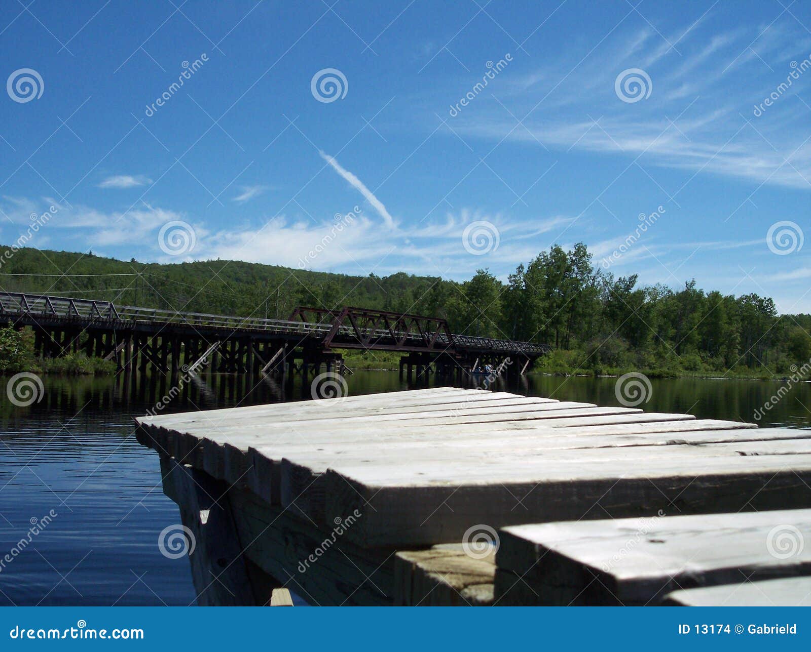 Docks and a Rail Bridge stock photo. Image of docks, trees - 13174