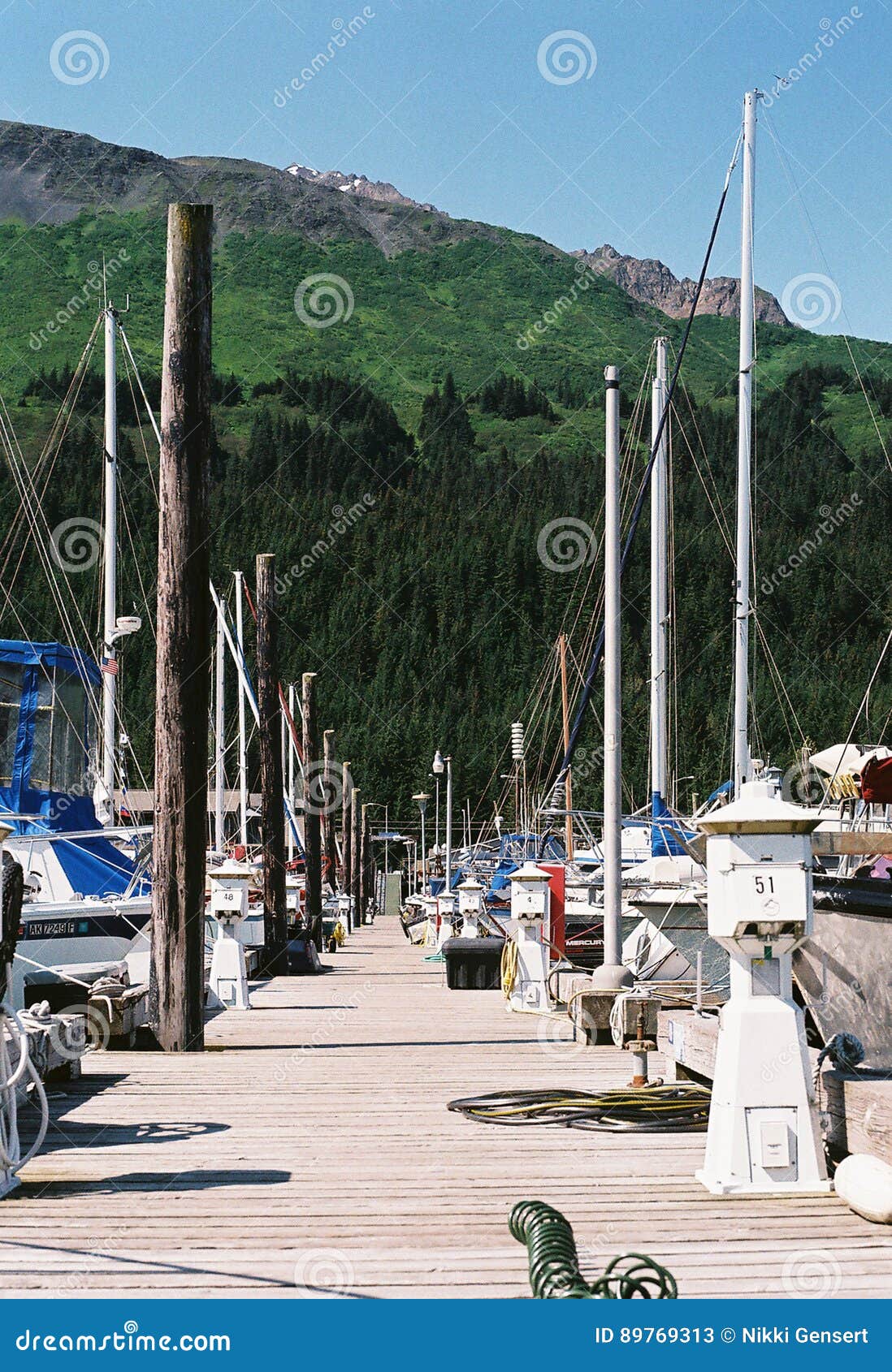 Docks in Seward Alaska stock image. Image of path, city - 89769313