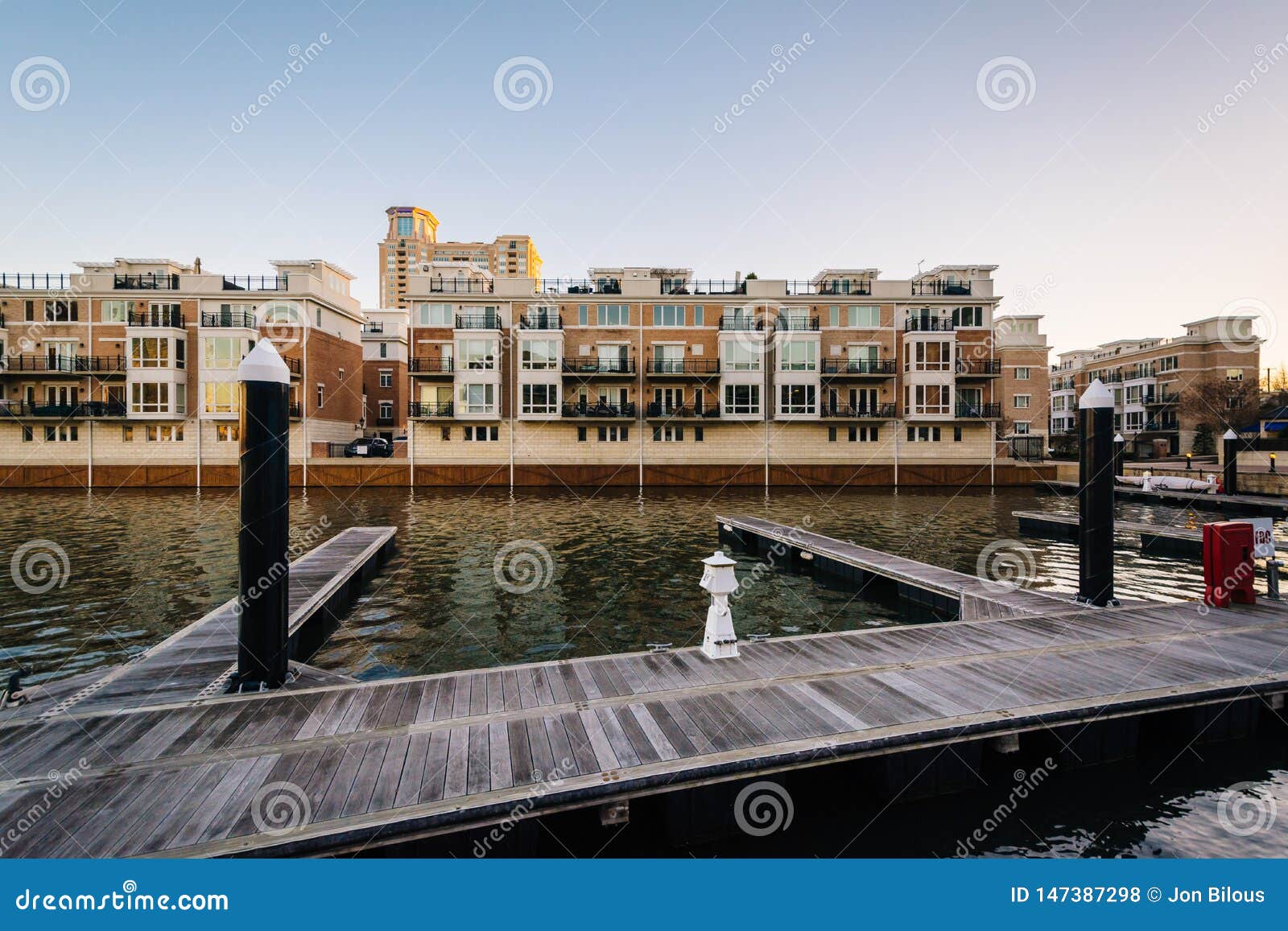 Docks and Waterfront Residences at the Inner Harbor in Baltimore ...