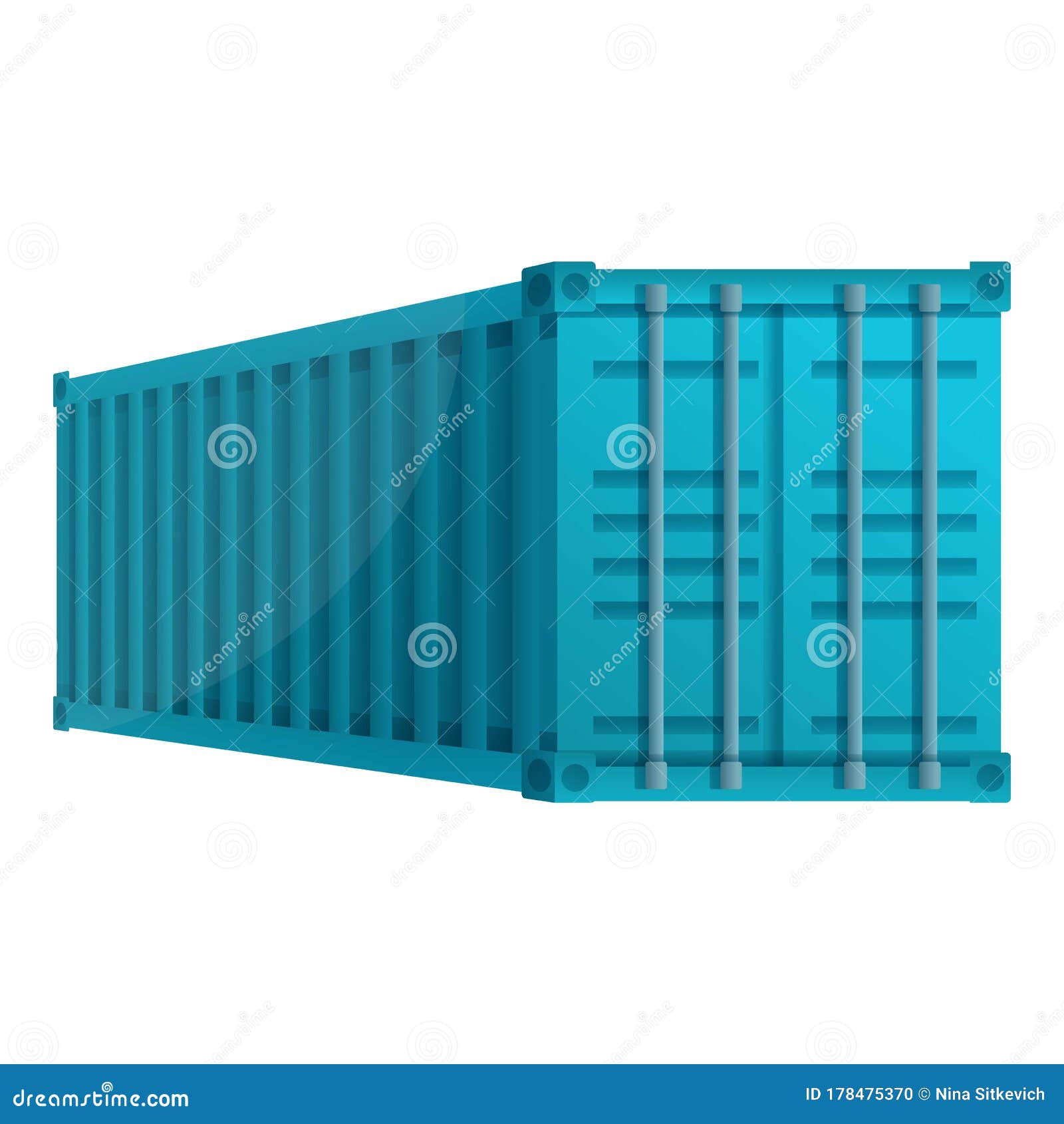 Dockyard Cargo Container Icon, Cartoon Style Stock Vector ...