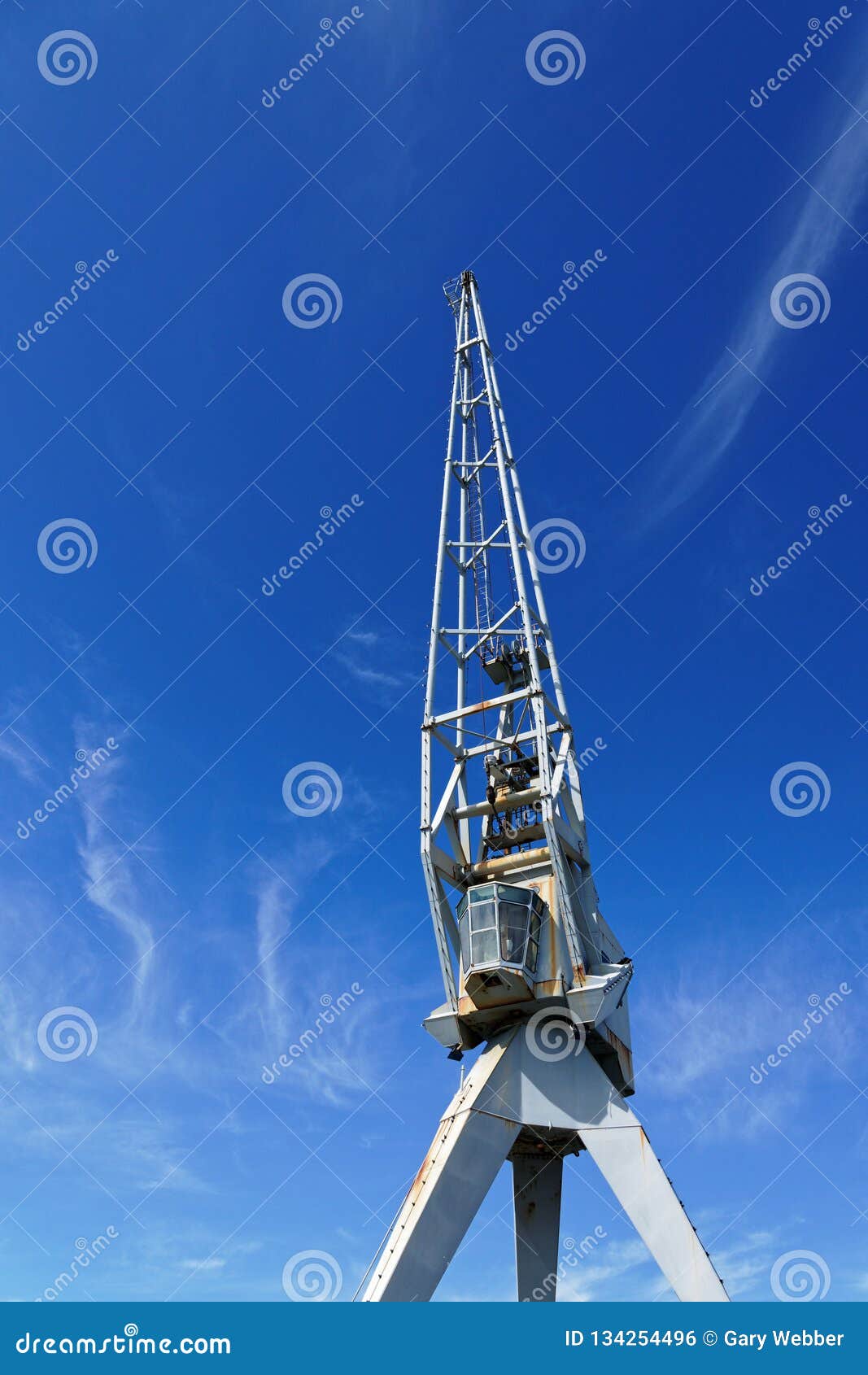 Dockyard Crane Pointing To the Sky Stock Photo - Image of clouds ...