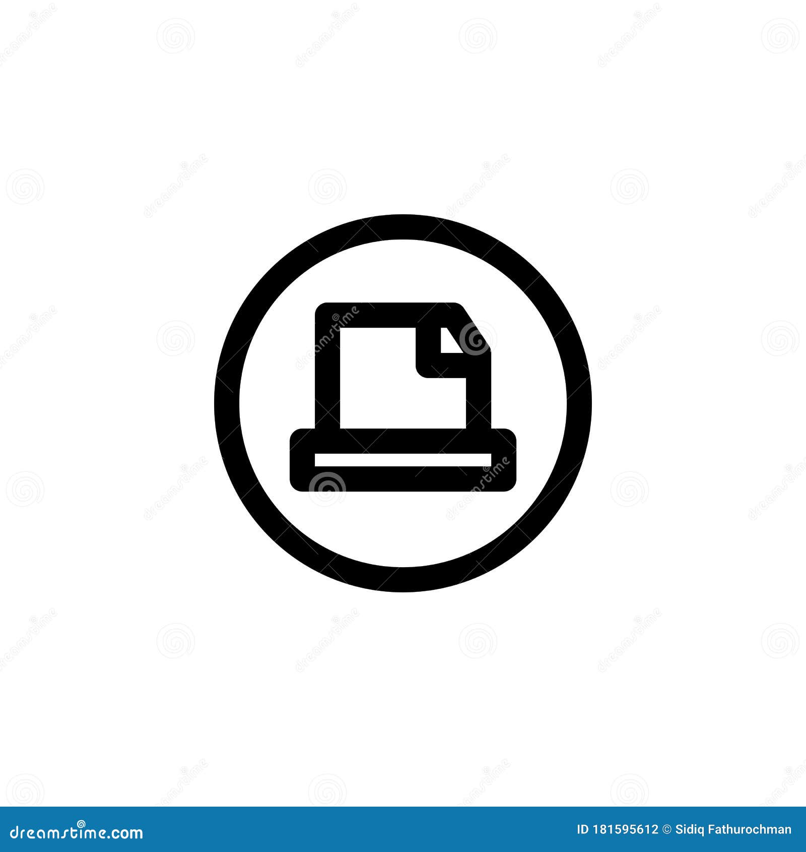 Docment Printer icon stock vector. Illustration of computer - 181595612