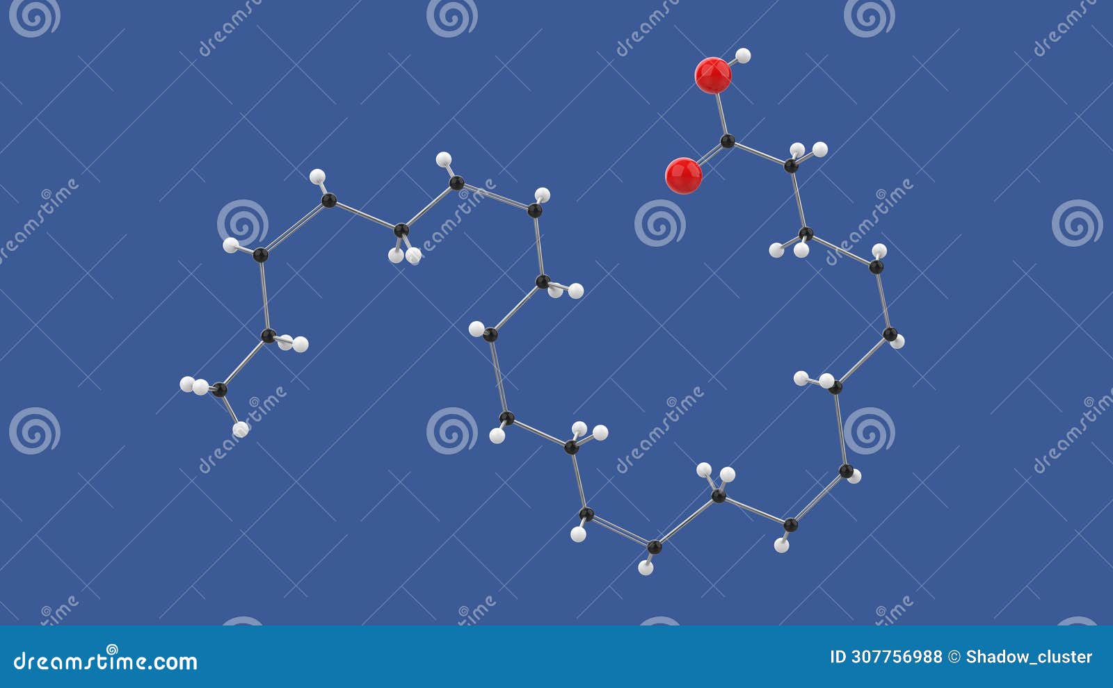 Docosahexaenoic Acid 3D Molecule Structure Illustration Stock ...