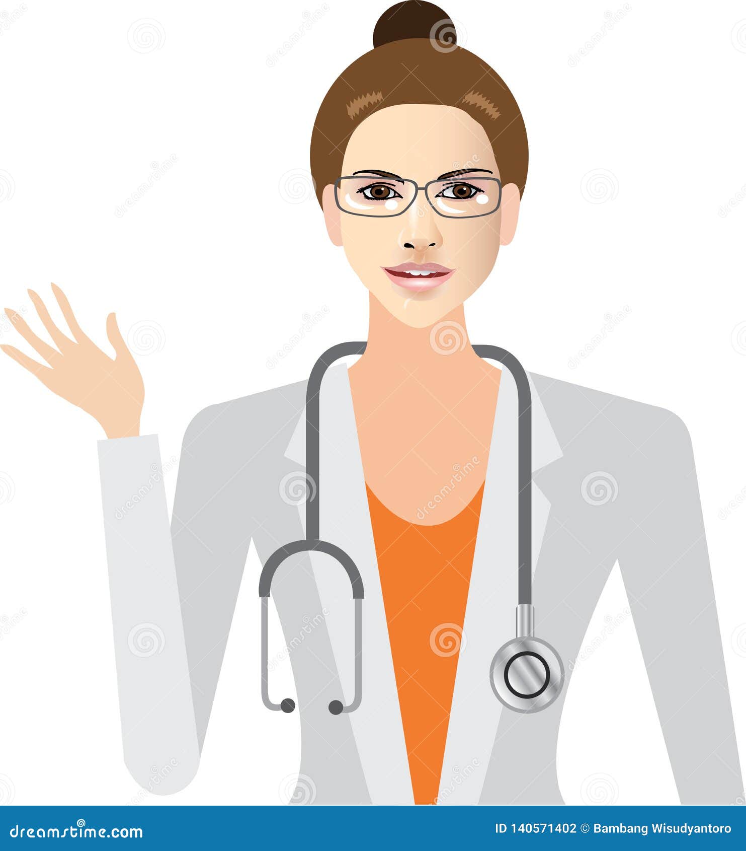 Female Doctor Advising he Patient - Vector Illustration Stock Vector ...