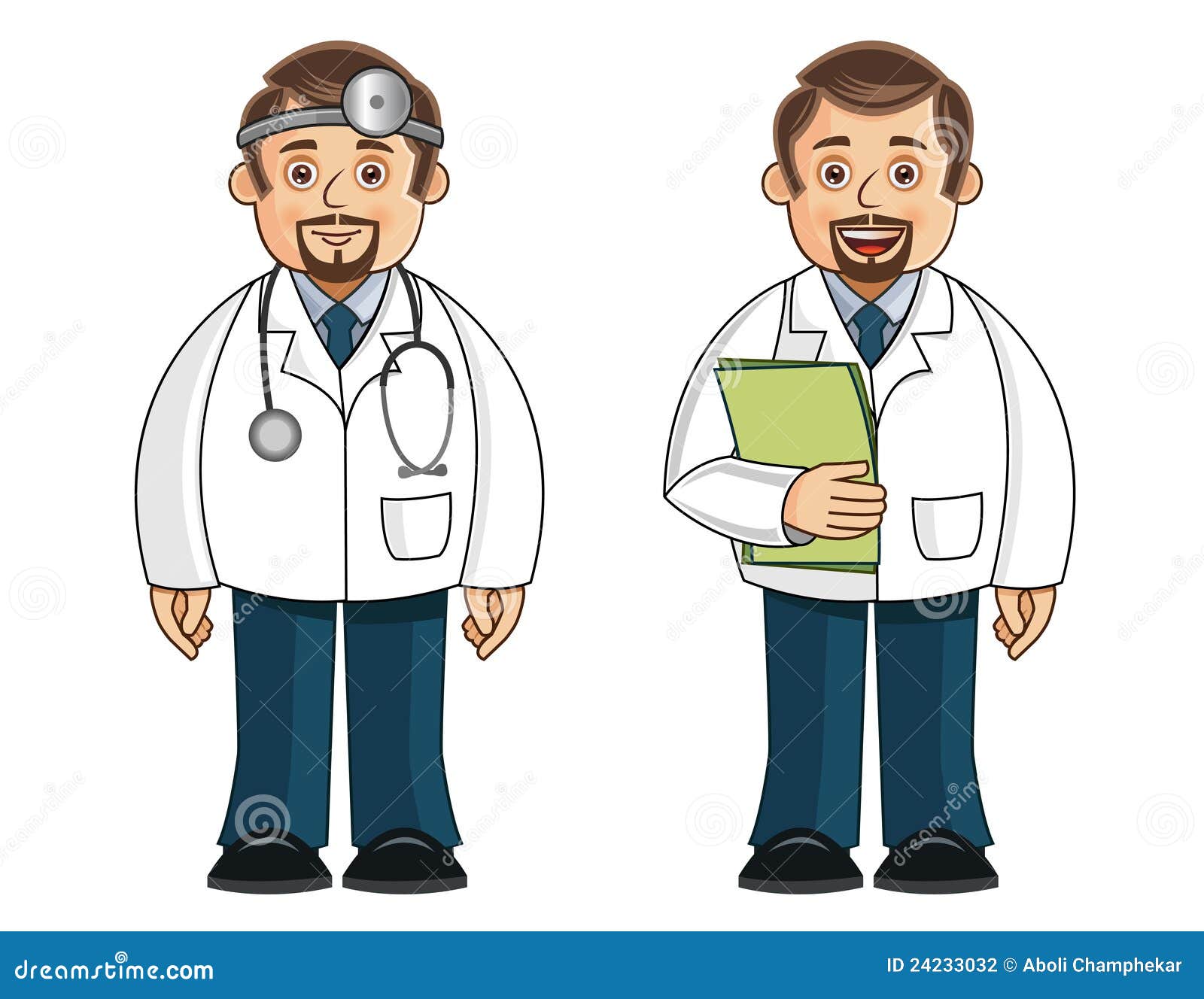 A Doctor in 2 Different Poses Stock Vector - Illustration of pocket ...