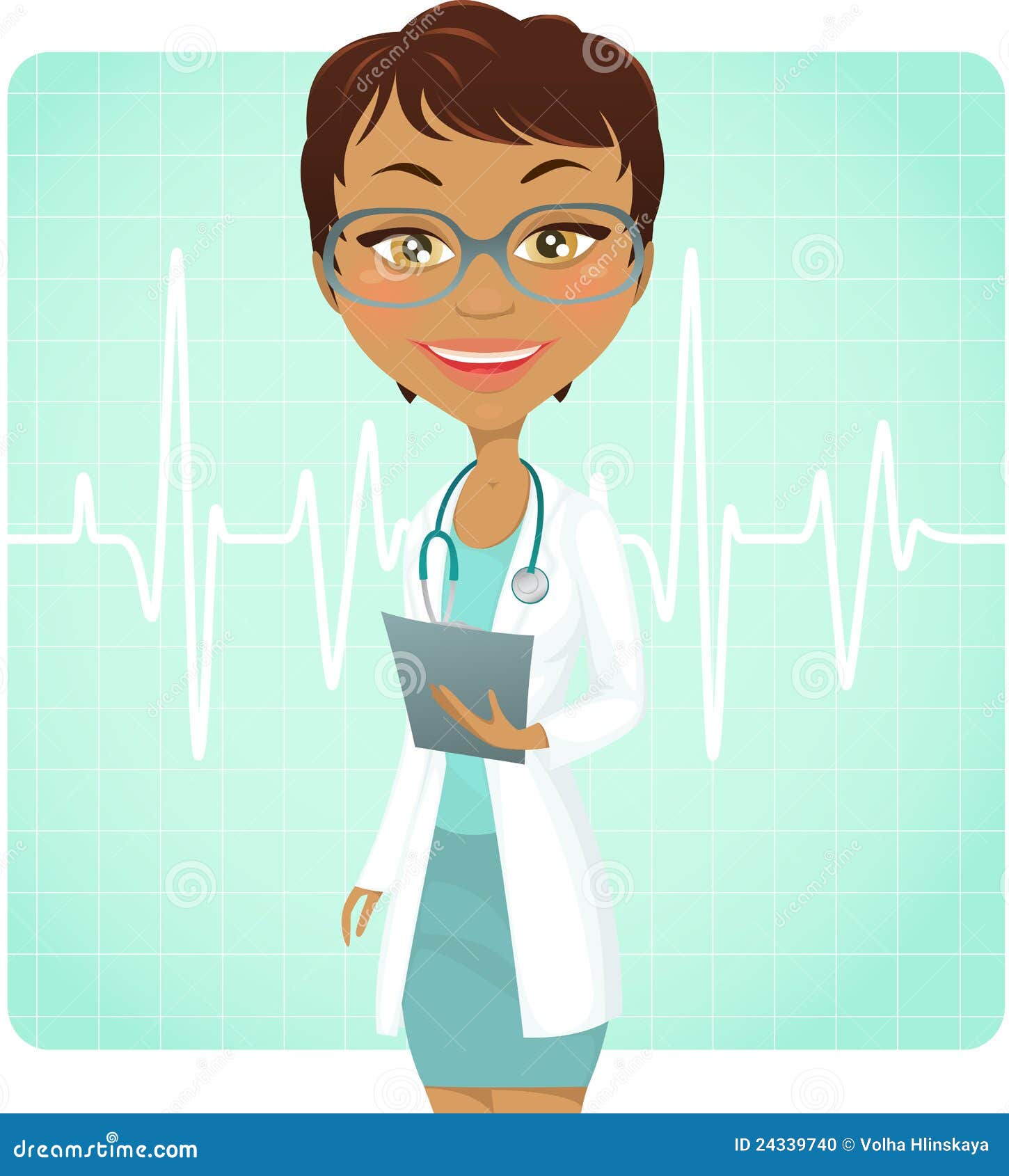 Black Nurse Hand Drawn Illustration. Female Health Worker Cartoon ...