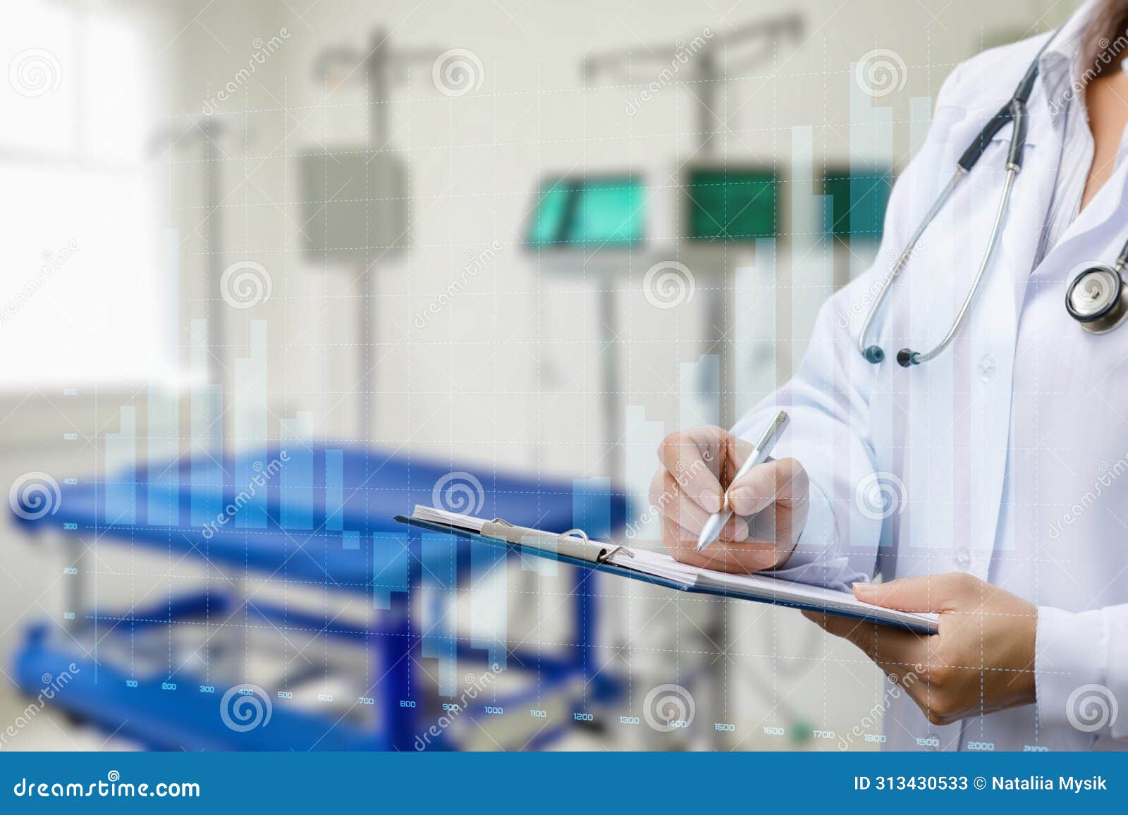 Doctor Analyzes Graphs from Medical Devices Stock Image - Image of hand ...