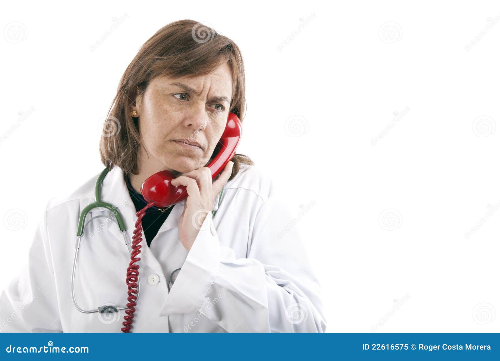 The doctor answers stock image. Image of close, female - 22616575