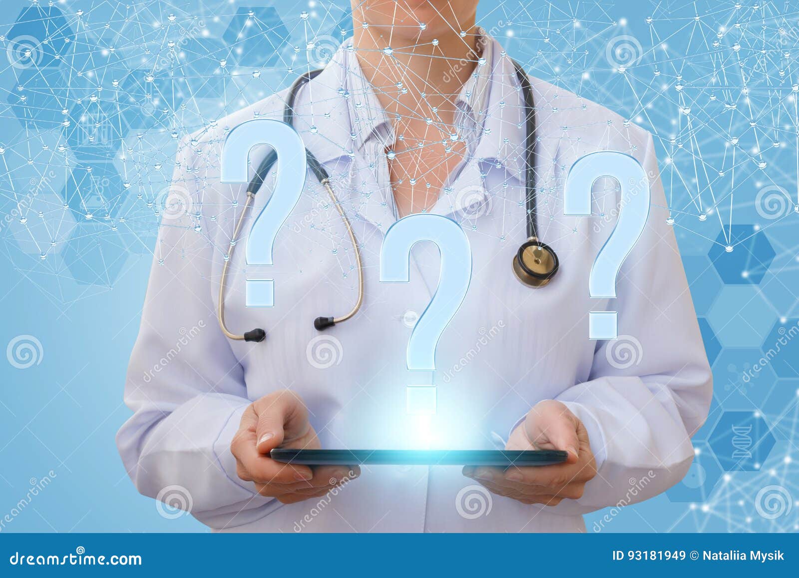 Doctor Answers Questions on the Network . Stock Image - Image of ...