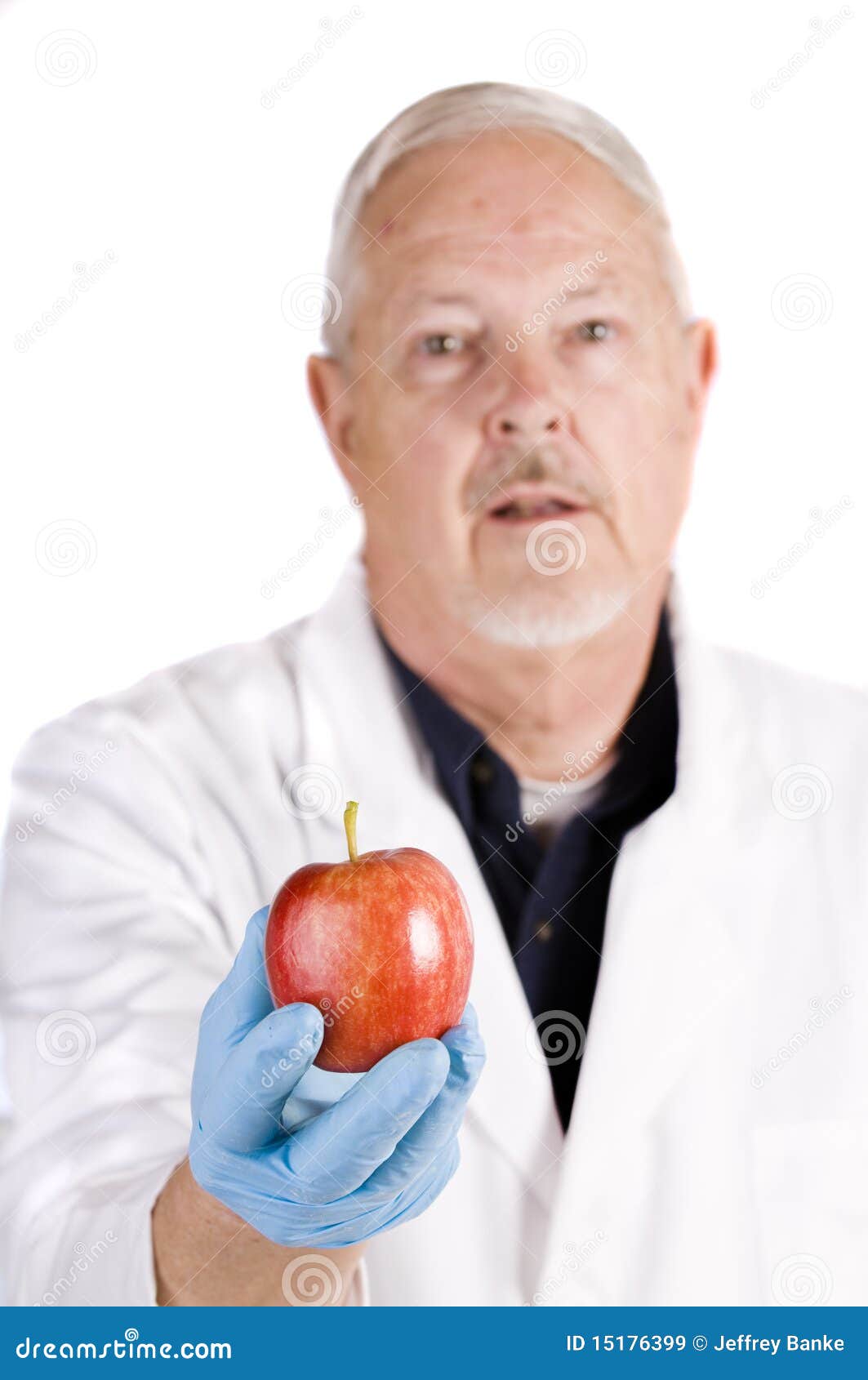 Doctor with apple stock image. Image of white, suggestion - 15176399