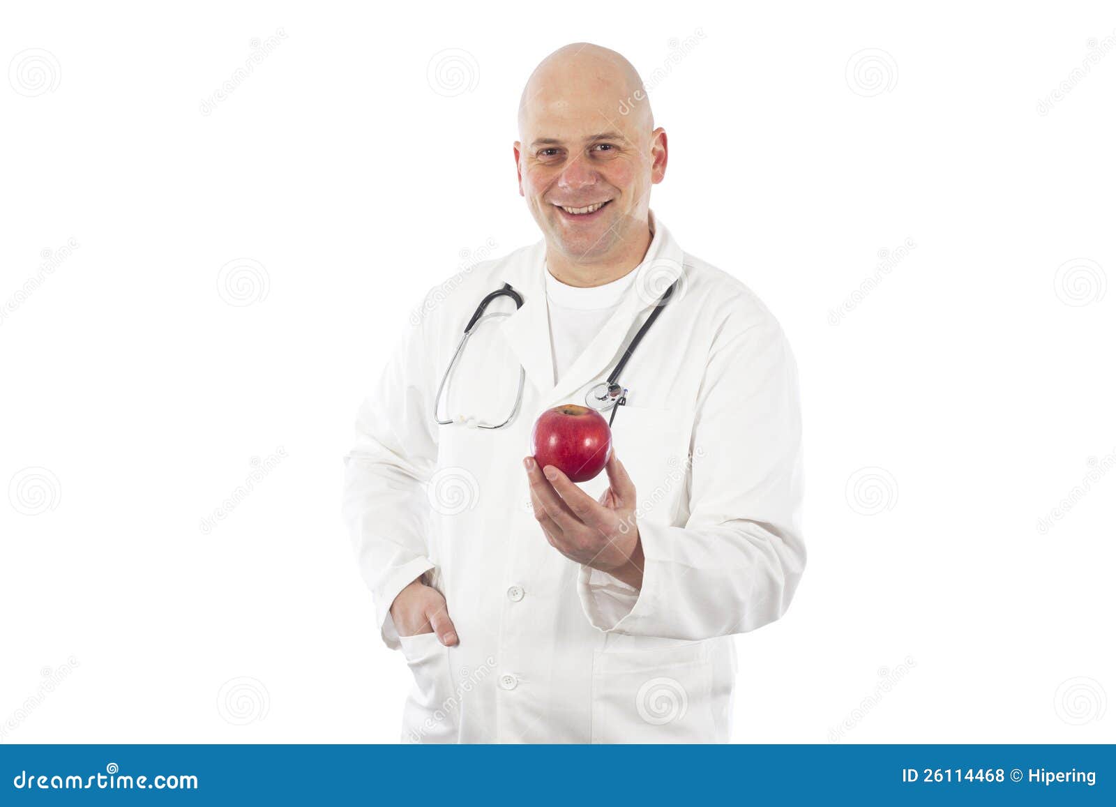 Doctor with apple stock photo. Image of syringe, testing - 26114468