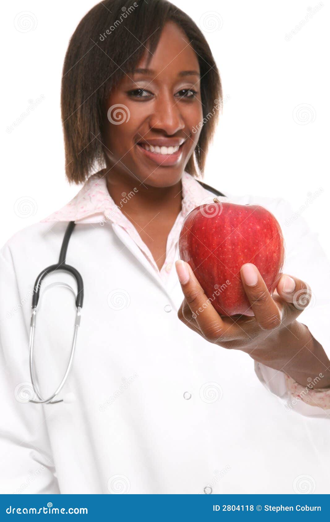 Doctor with Apple stock photo. Image of girl, black, diverse - 2804118