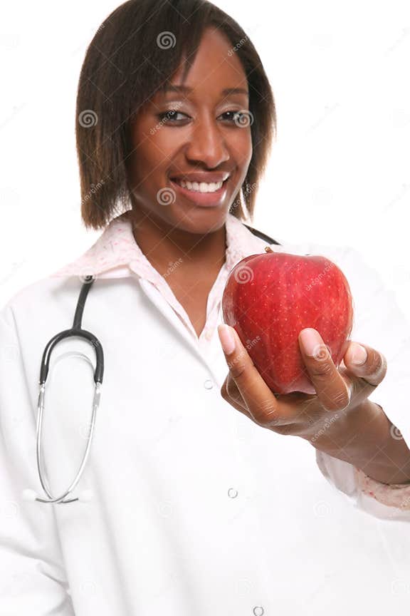 Doctor with Apple stock photo. Image of girl, black, diverse - 2804118