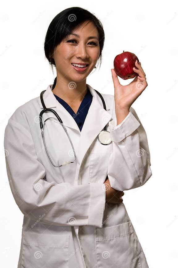 Doctor with apple stock photo. Image of professional, prescription ...