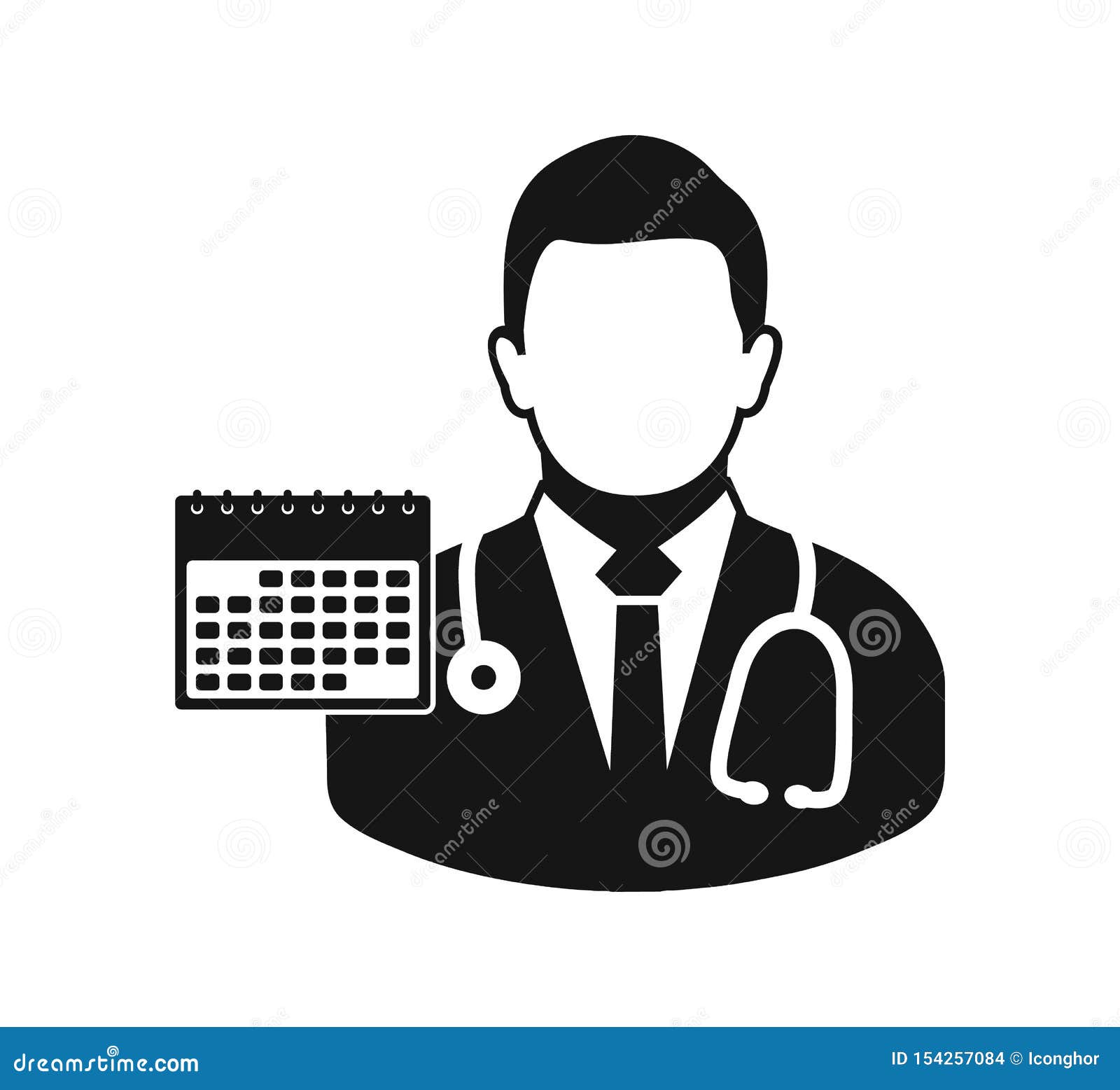 Doctor appointment icon. stock vector. Illustration of black - 154257084
