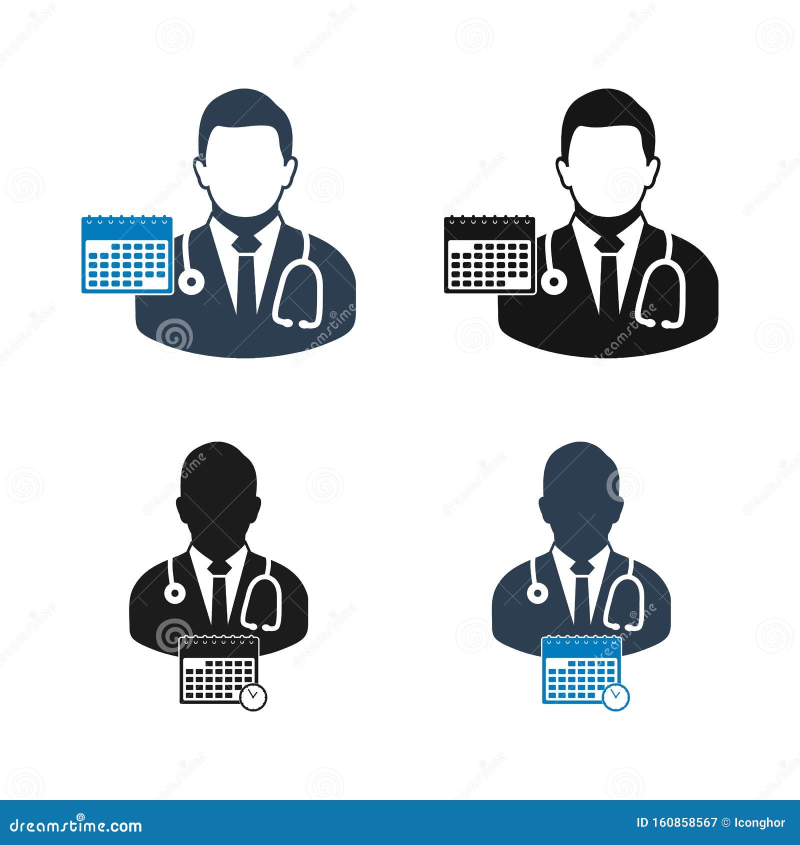 Doctor Appointment Icon Set. Stock Vector - Illustration of care ...