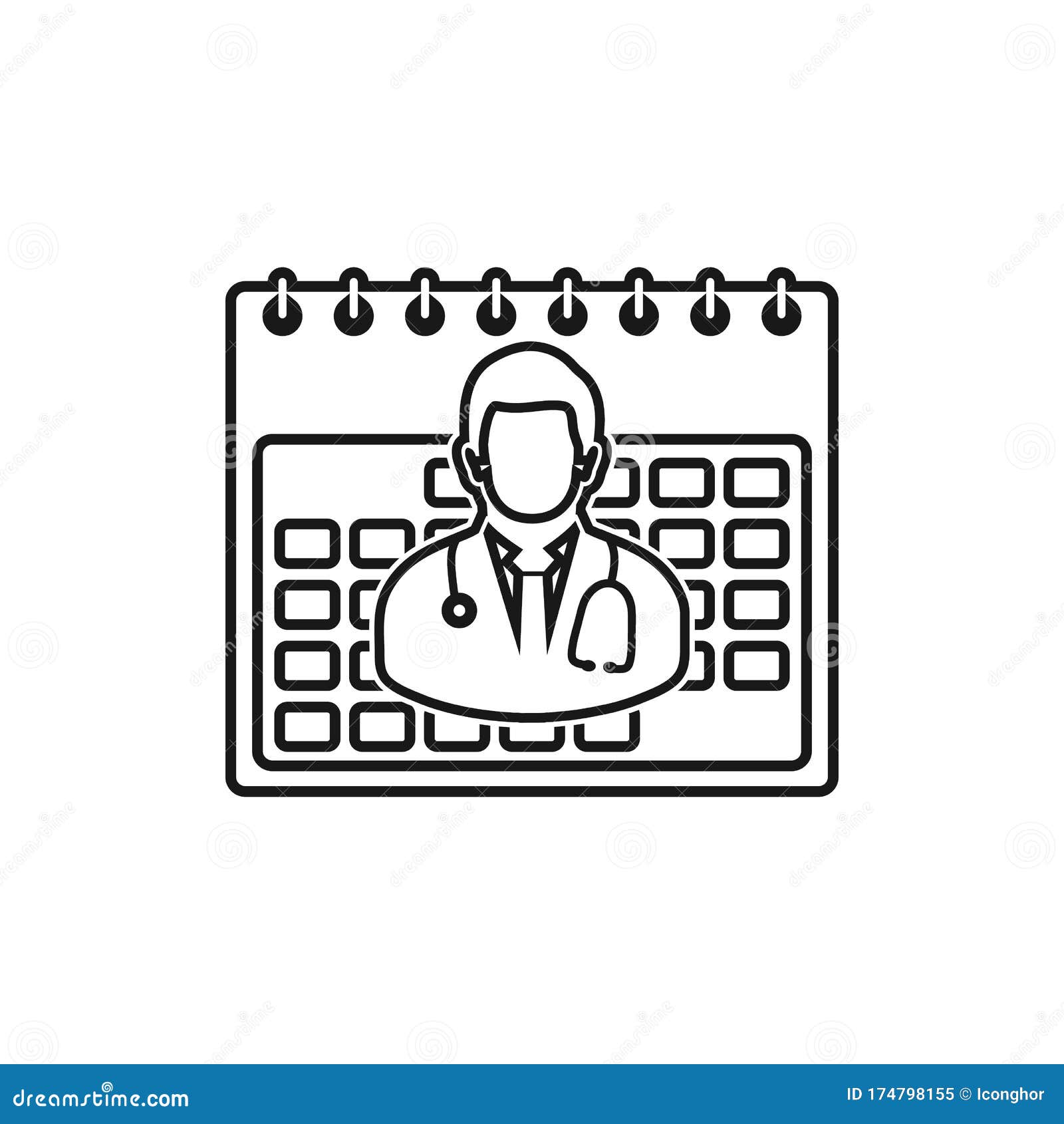 Doctor Appointment Line Icon. Stock Vector - Illustration of care ...