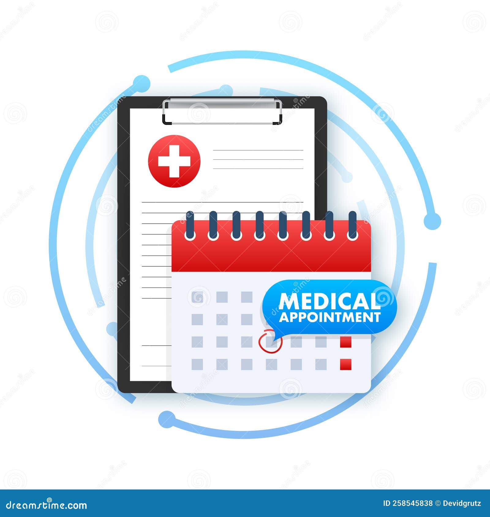 Doctor Appointment Vector Icon. Style is Bicolor Flat Symbol, Soft Blue ...