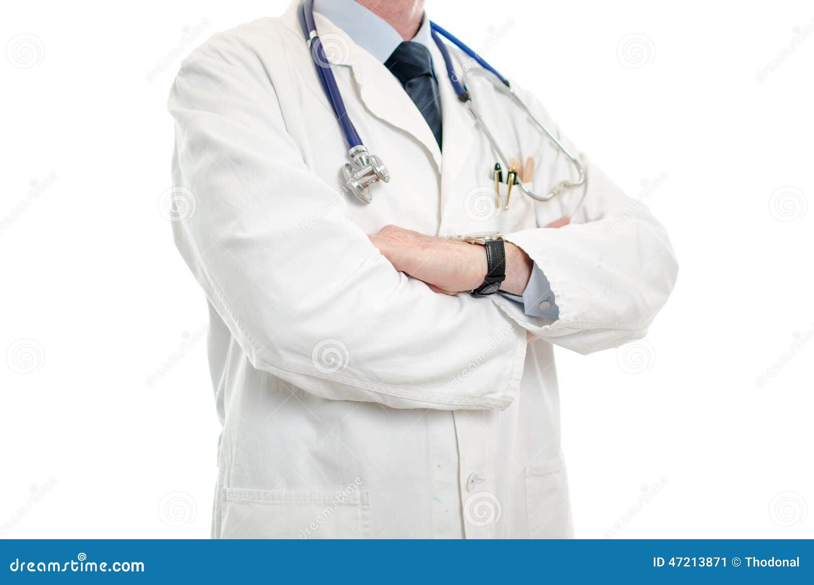 Doctor with arms crossed stock image. Image of coat, stethoscope - 47213871