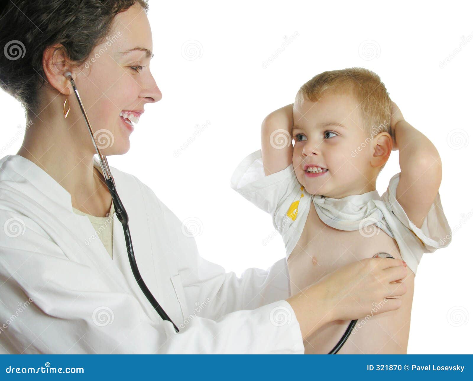 Doctor Assessing Patient By Stethoscope Stock Image | CartoonDealer.com ...