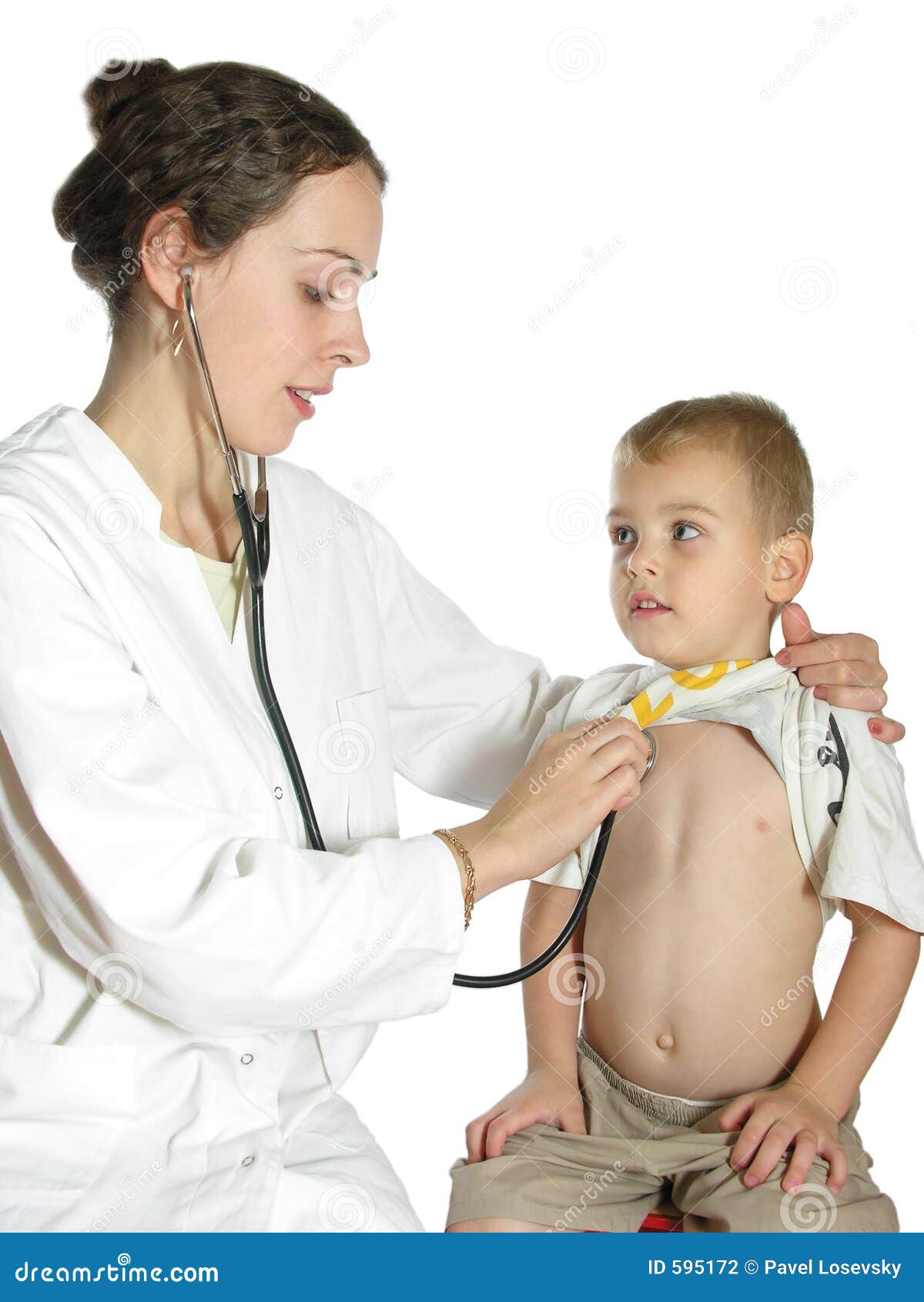 Doctor Assessing Patient By Stethoscope Stock Image | CartoonDealer.com ...
