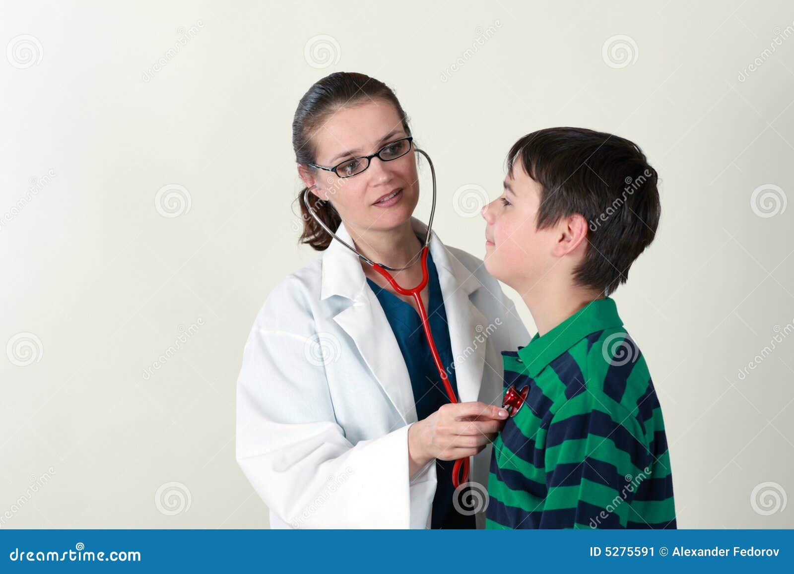 Doctor Assessing Patient by Stethoscope Stock Image - Image of fever ...