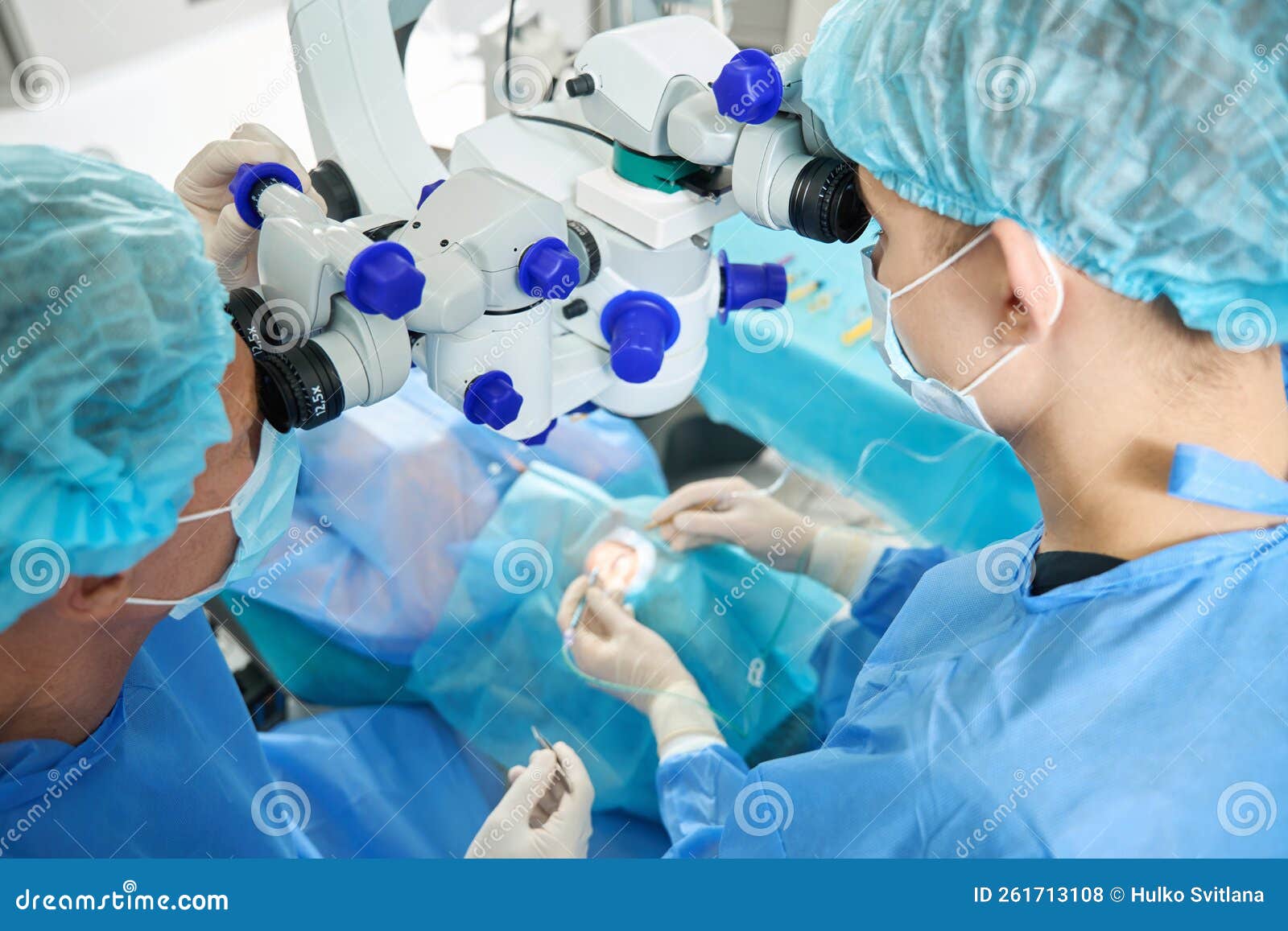 Doctor and Assistant Doing Laser Vision Correction Operation Stock ...