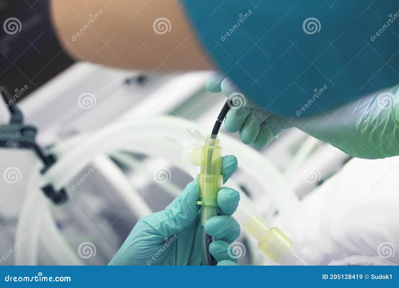 OLD Mechanical Ventilation And Life Saving. Ventilation Of Patient ...