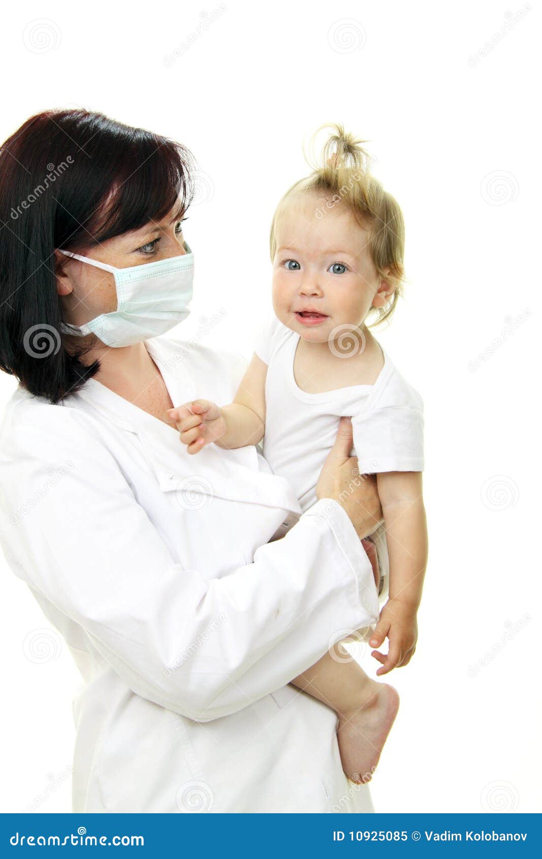 Doctor with baby stock image. Image of beautiful, isolated - 10925085