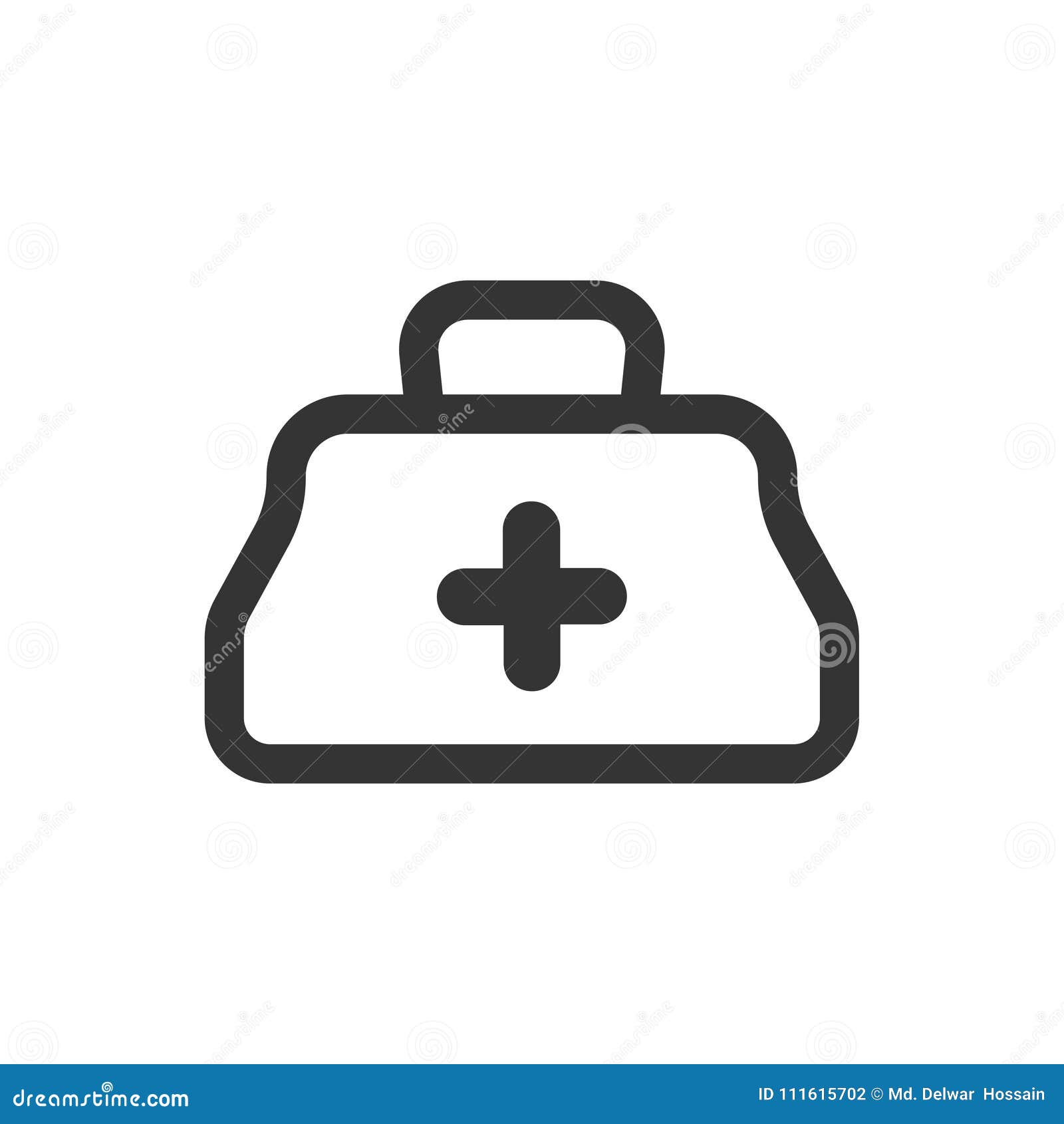 Doctor Bag Icon stock vector. Illustration of help, icon - 111615702