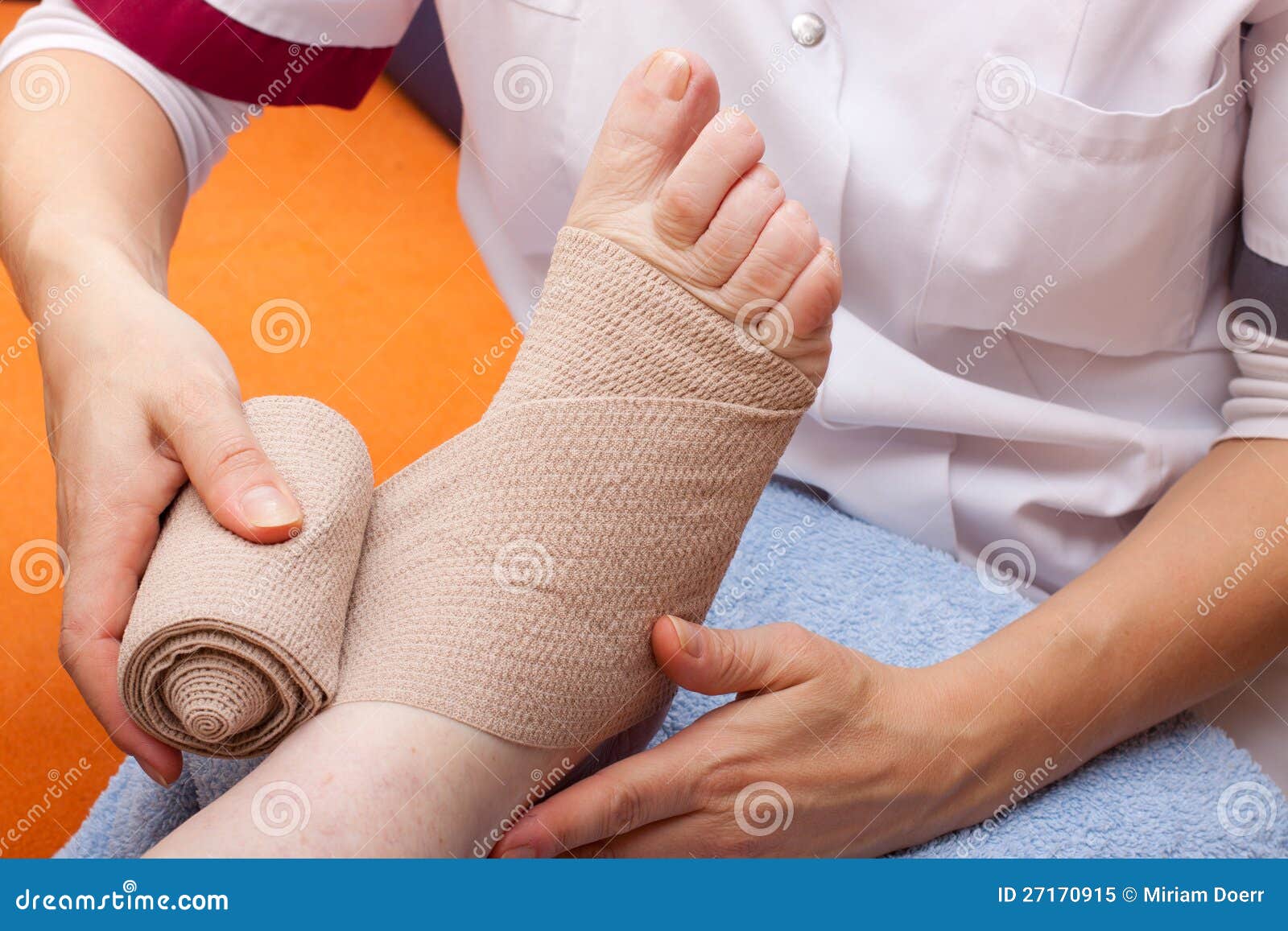 Doctor Bandaged Foot Of A Patient Royalty Free Stock Photo - Image ...