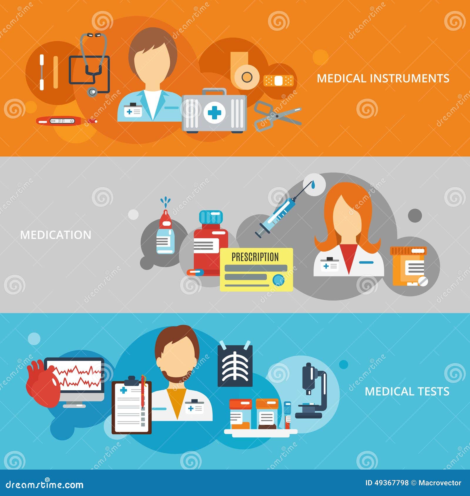 Doctor Banner Set stock vector. Illustration of people - 49367798