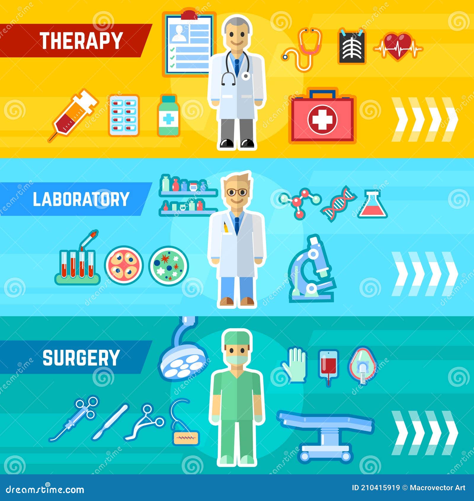 Doctor Banner Set stock vector. Illustration of nurse - 210415919