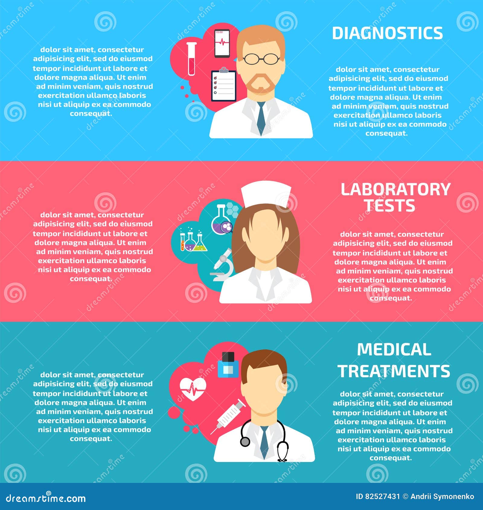Doctor Web Banner Or Landing Page Set. Healthcare, Modern Medicine ...