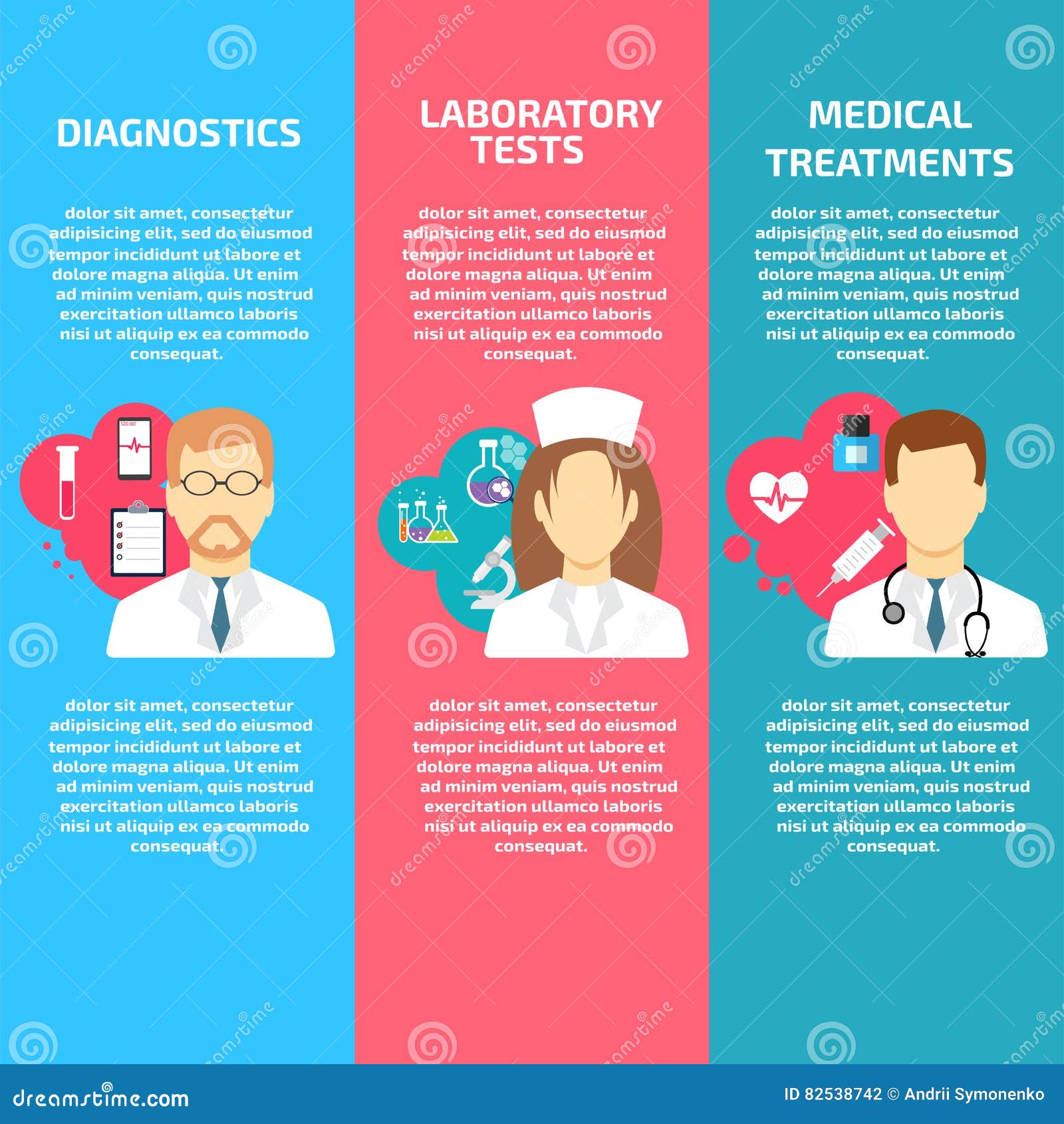 Doctor Banner. Set of Three Stock Vector - Illustration of decorative ...