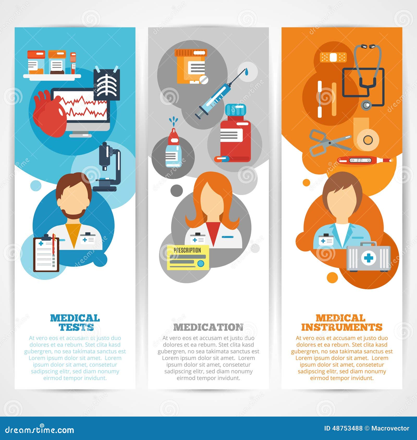 Doctor Banner Set stock vector. Illustration of health - 48753488
