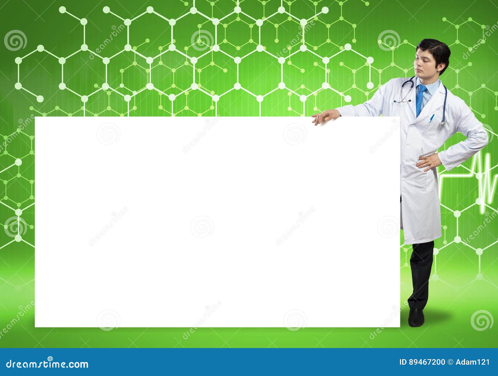 Doctor with banner stock photo. Image of banner, health - 89467200