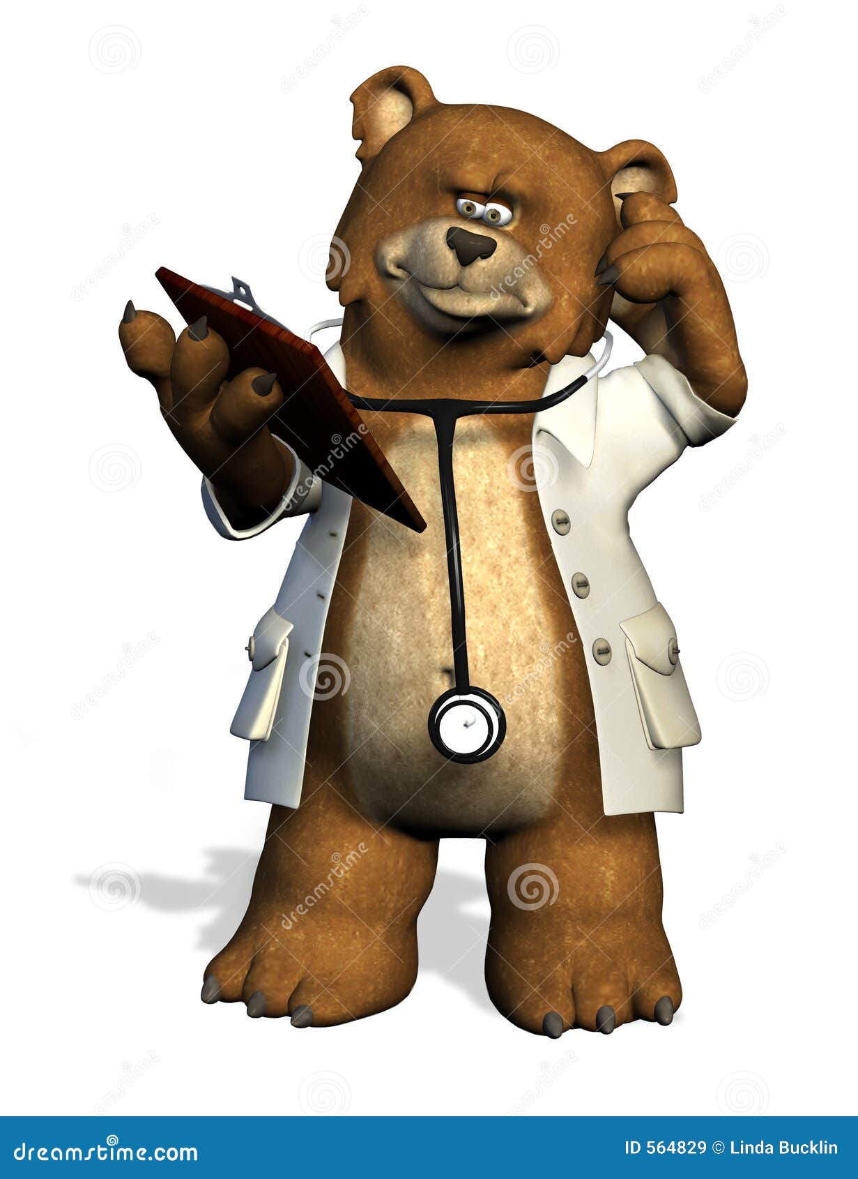 Doctor Bear - with Clipping Path Stock Illustration - Illustration of ...