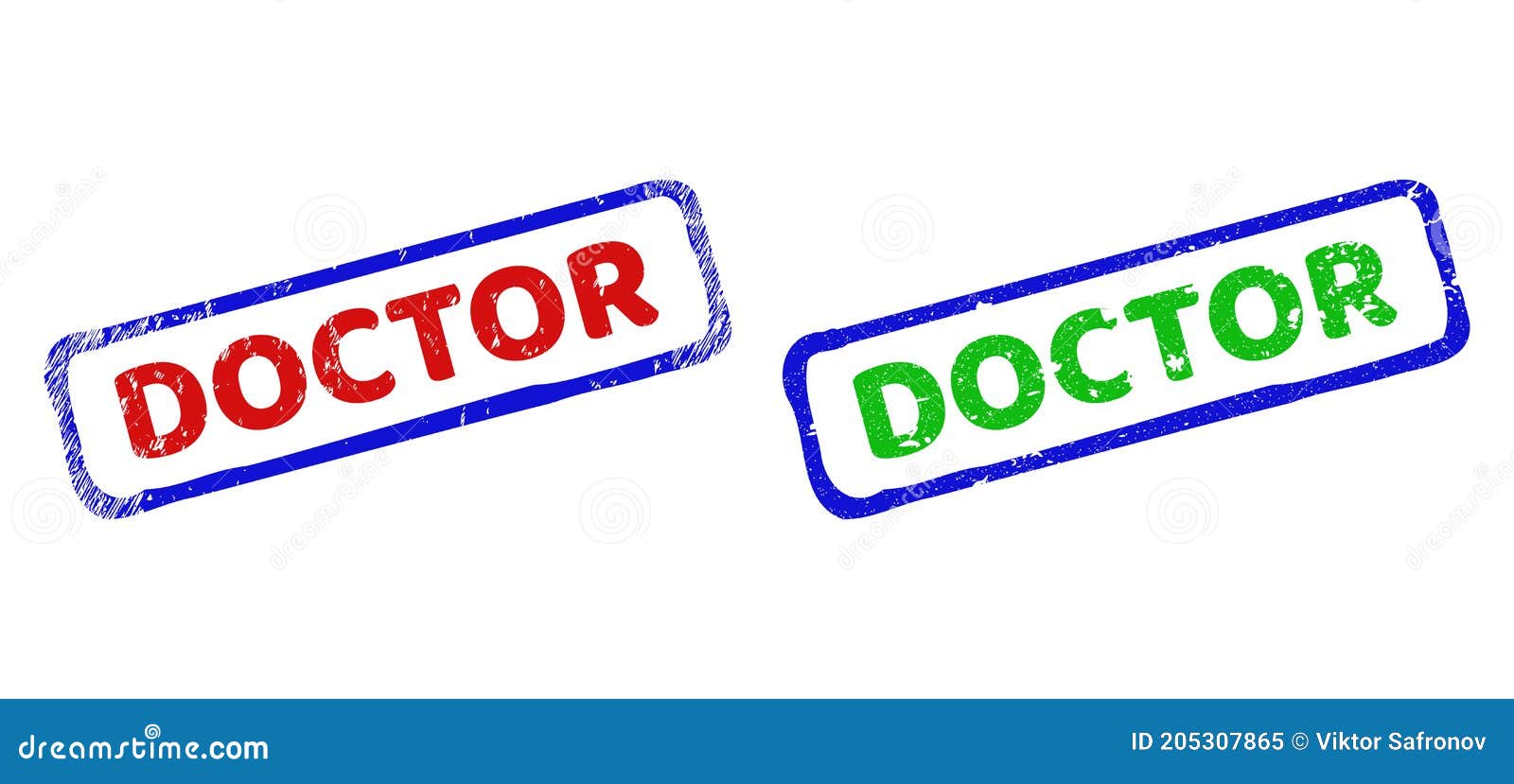 Doctor Bicolor Rough Rectangle Seals With Corroded Surfaces Stock