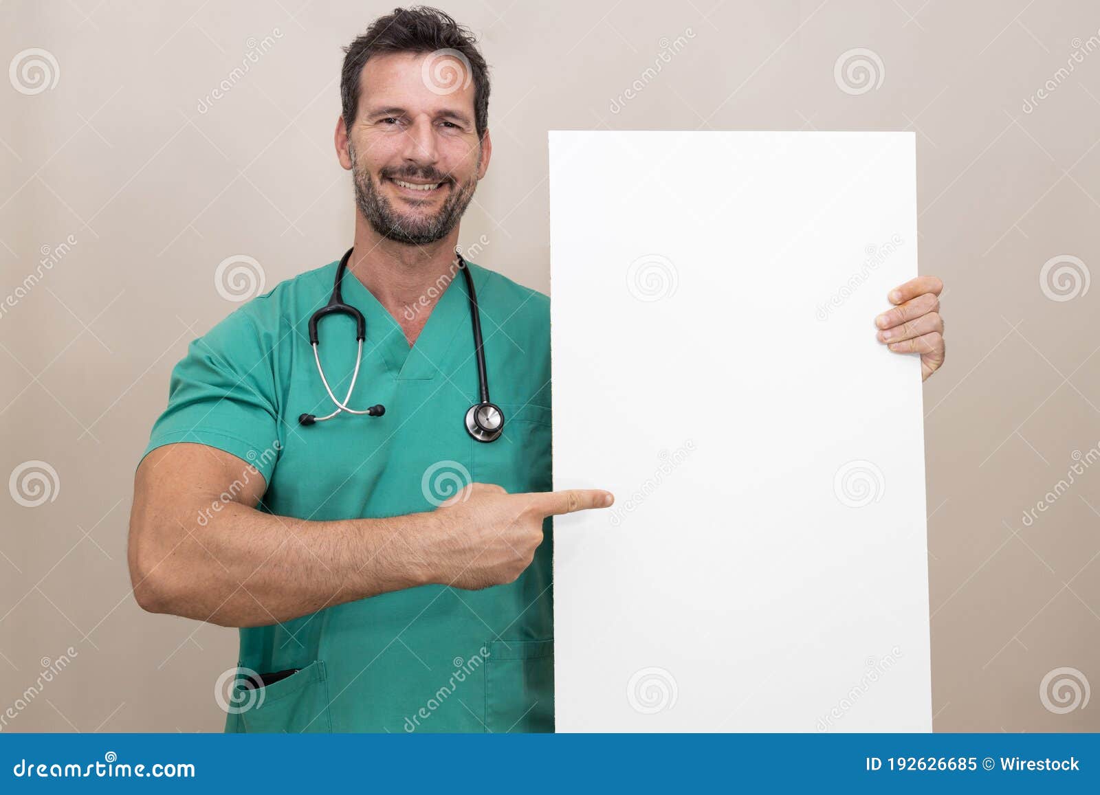 Doctor with billboard stock image. Image of doctor, medical - 192626685