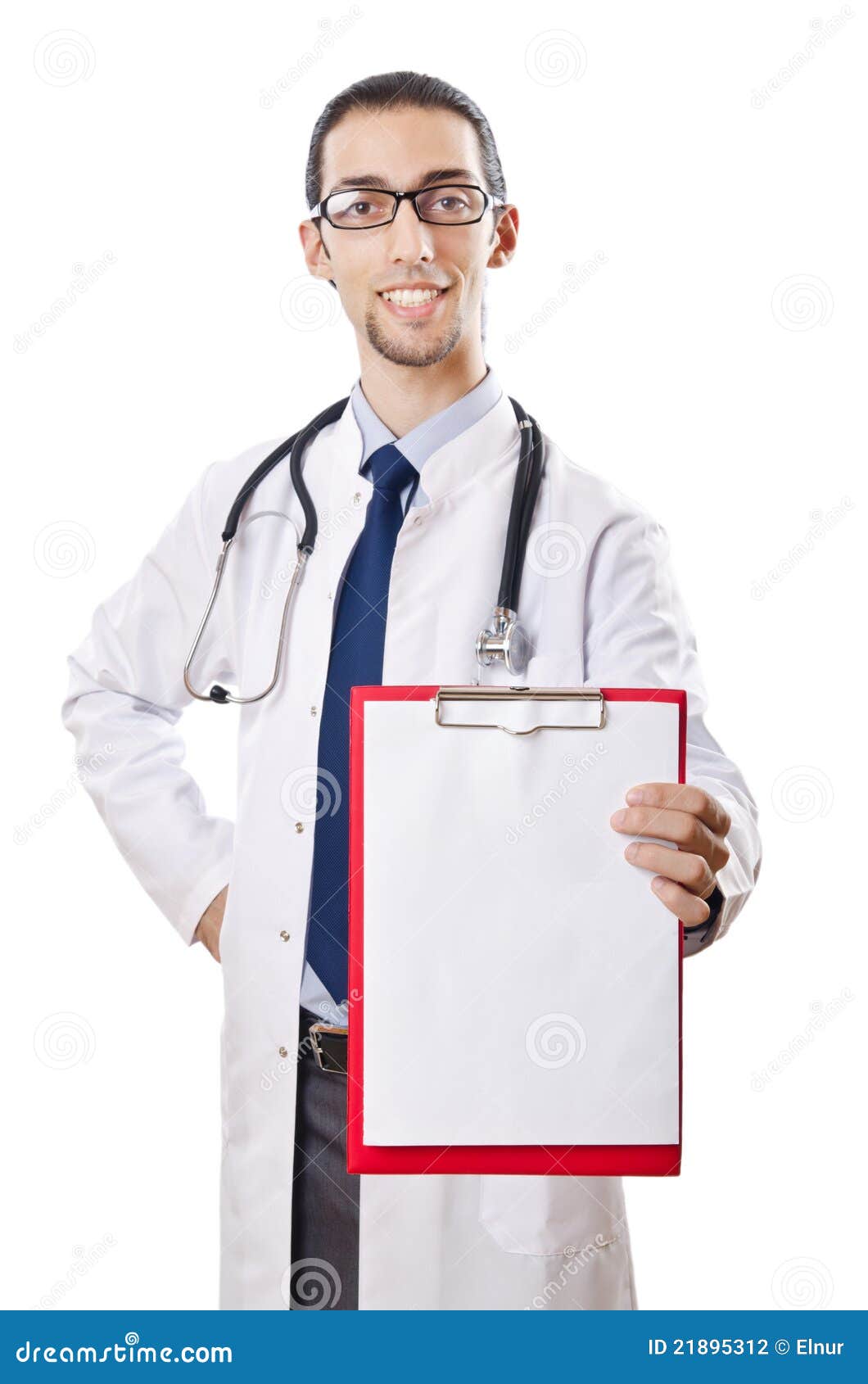 Doctor with blank binder stock photo. Image of note, coat - 21895312