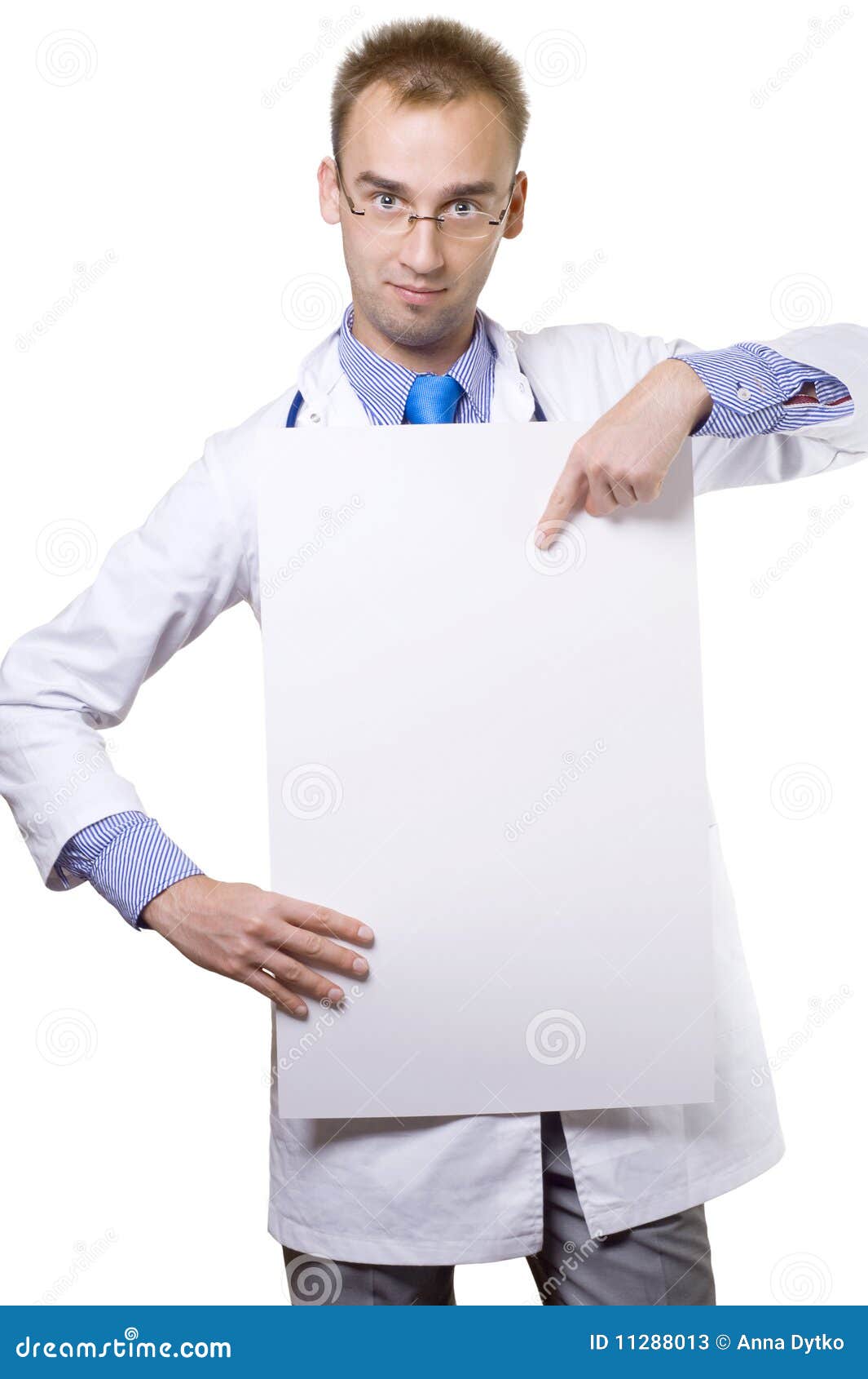 Doctor with blank board stock image. Image of medicine - 11288013
