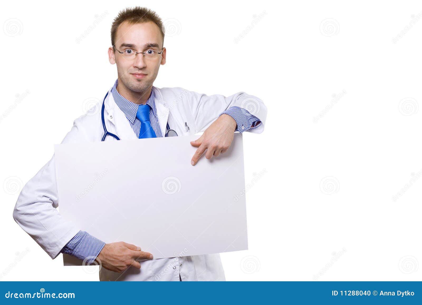 Doctor and blank board stock photo. Image of isolated - 11288040