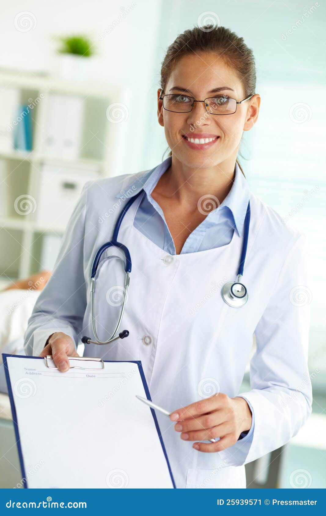 Doctor with blank paper stock image. Image of doctor - 25939571