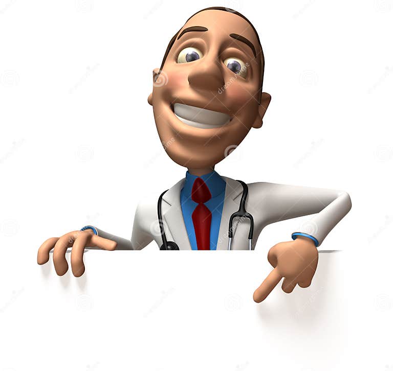 Doctor with a blank sign stock illustration. Illustration of examine ...