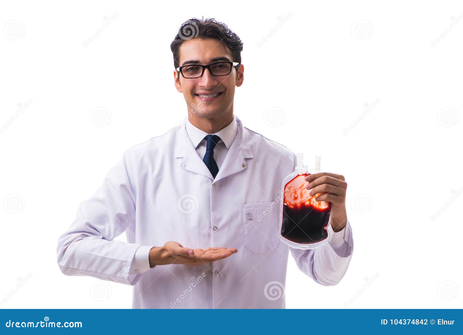 The Doctor in Blood Donation Concept Isolated on White Stock Photo ...