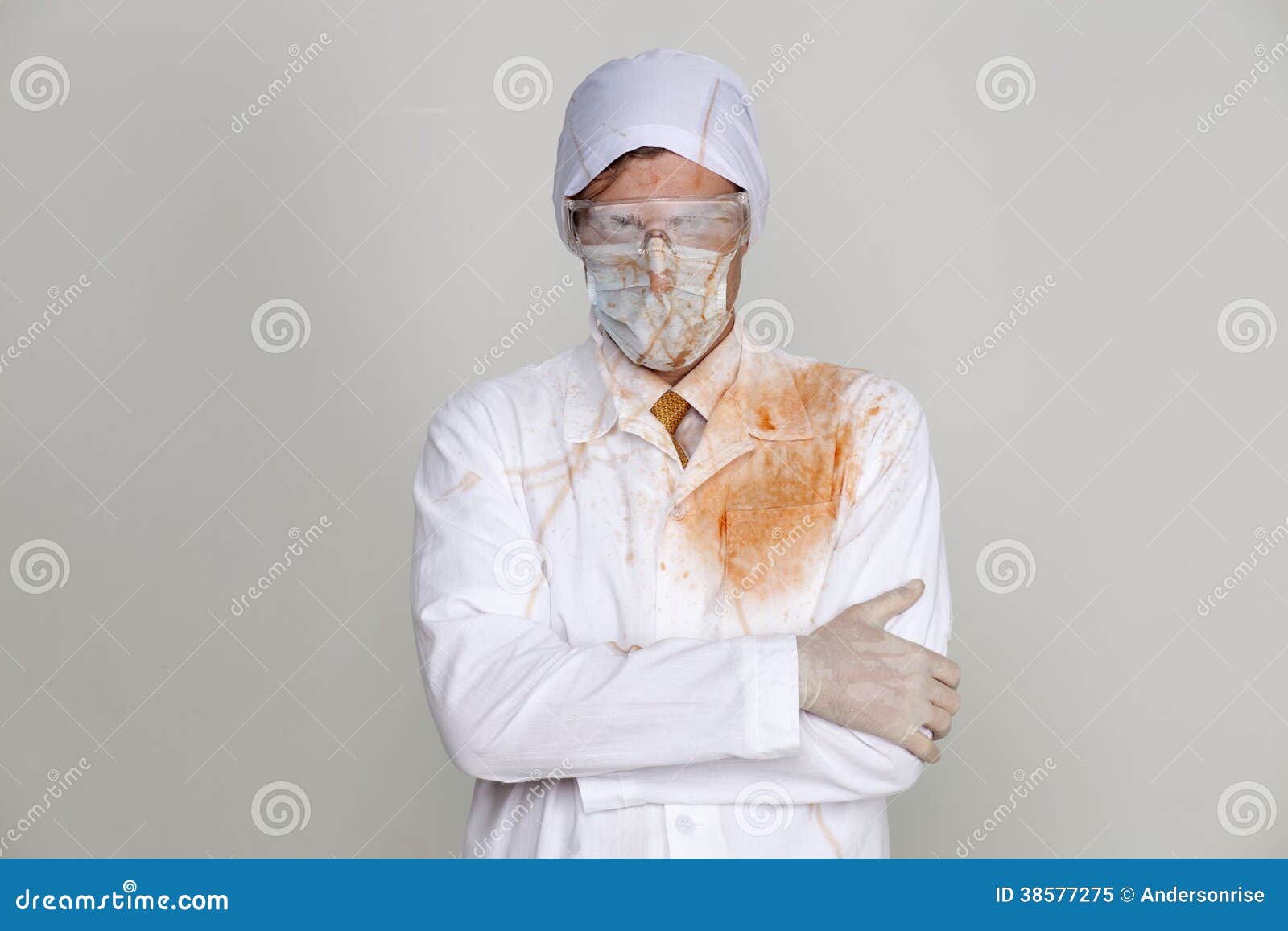 Doctor in a bloody stock image. Image of portrait, people - 38577275